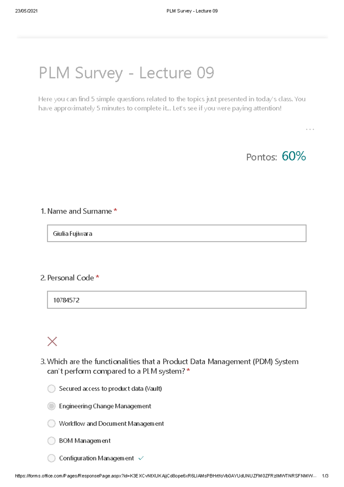 PLM Survey - Lecture 09 - - Studocu
