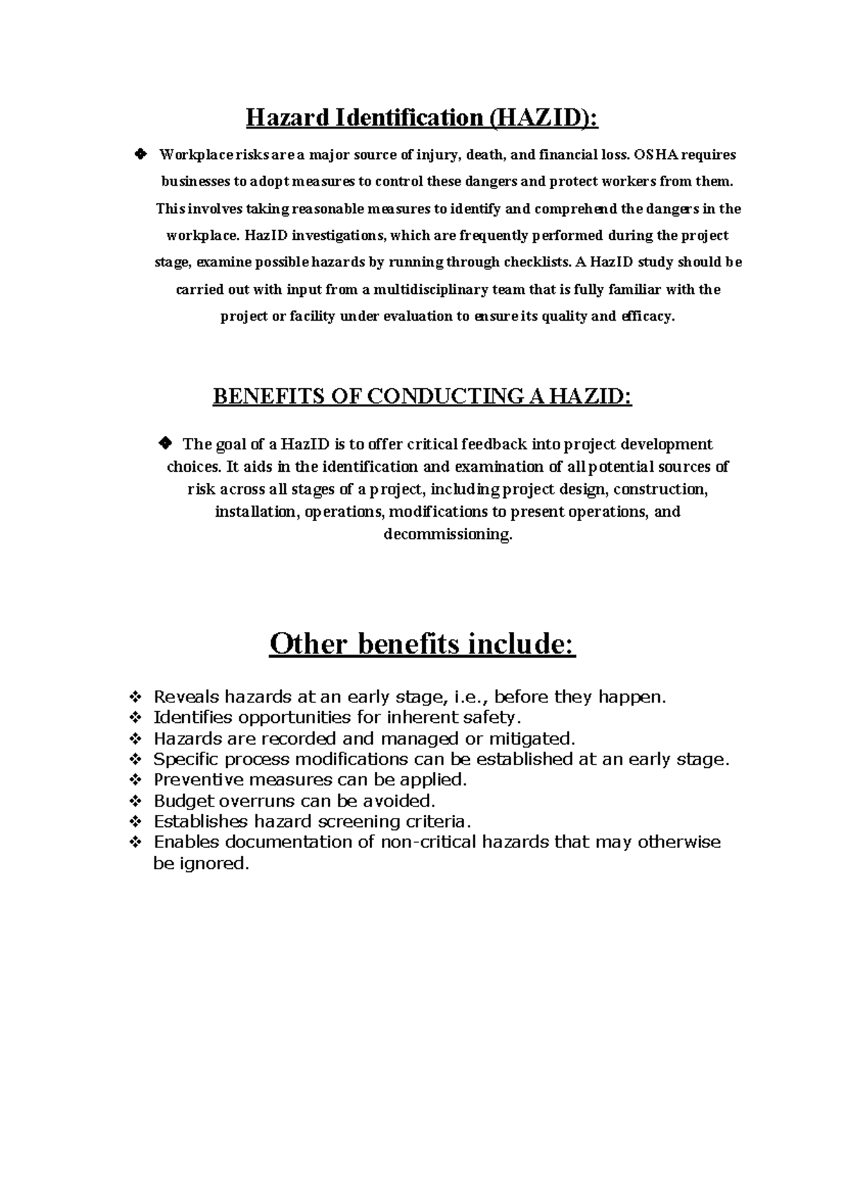 Oshhhhhhhhh - more about safety and other - Hazard Identification ...