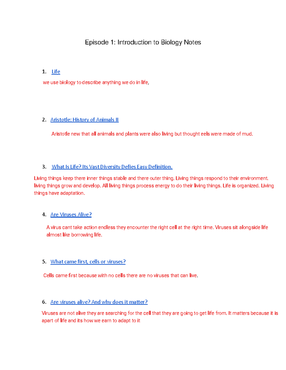 Kami Export - Nassir Hicks - Biology 2 Video Notes CCB#1 - BIOL101 ...
