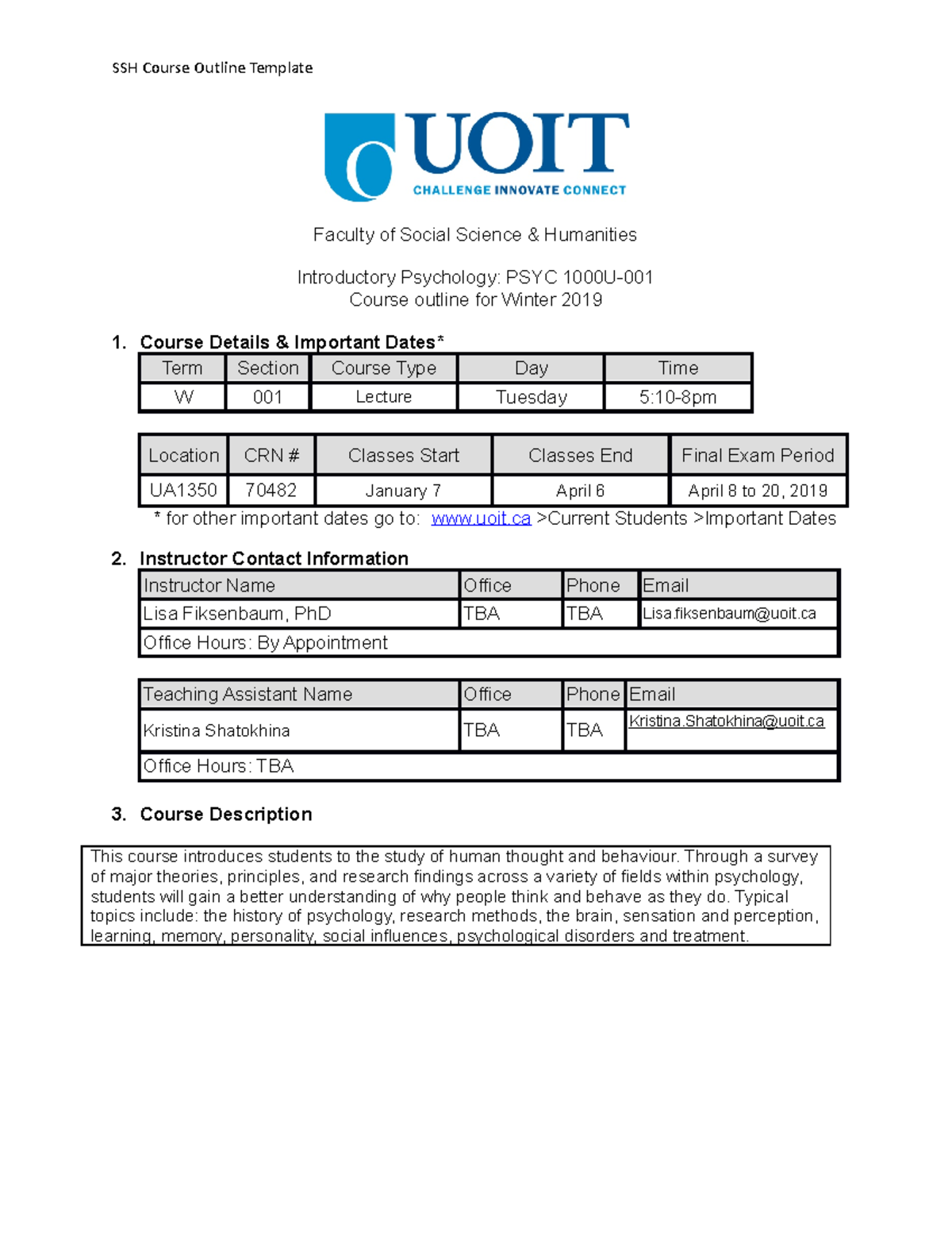 SSH Course Outline Template rev AUG 18 2014 - SSH Course Outline ...