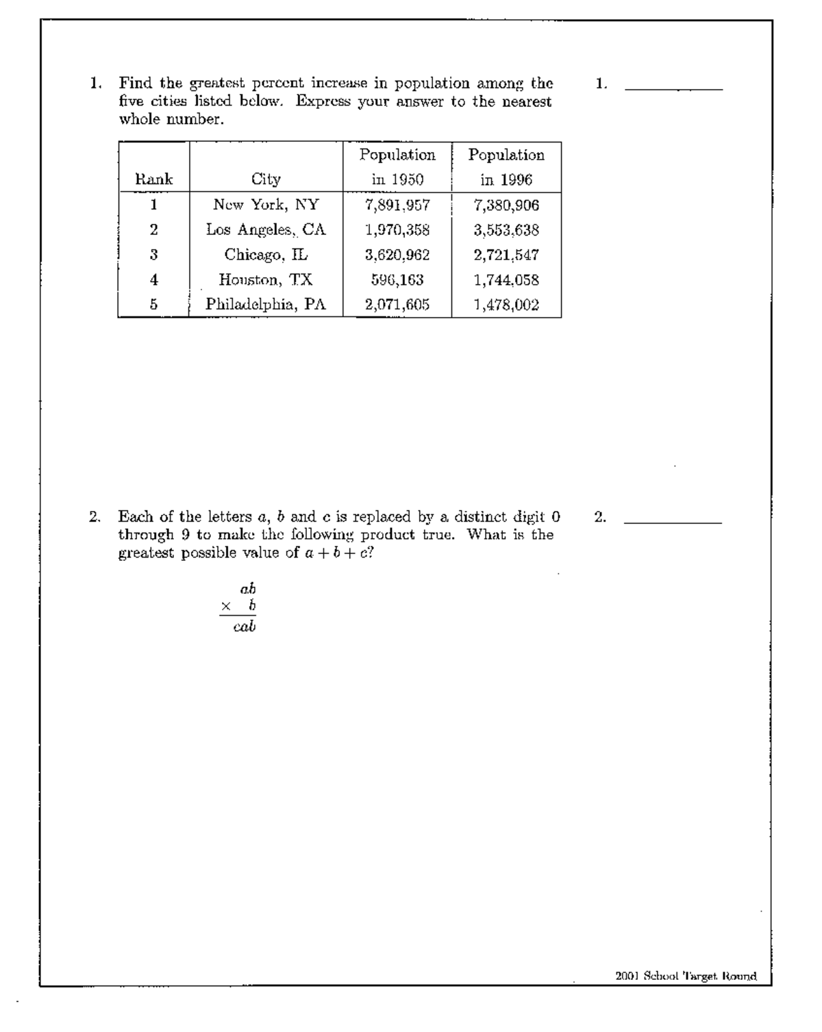2015 School Target - Studocu