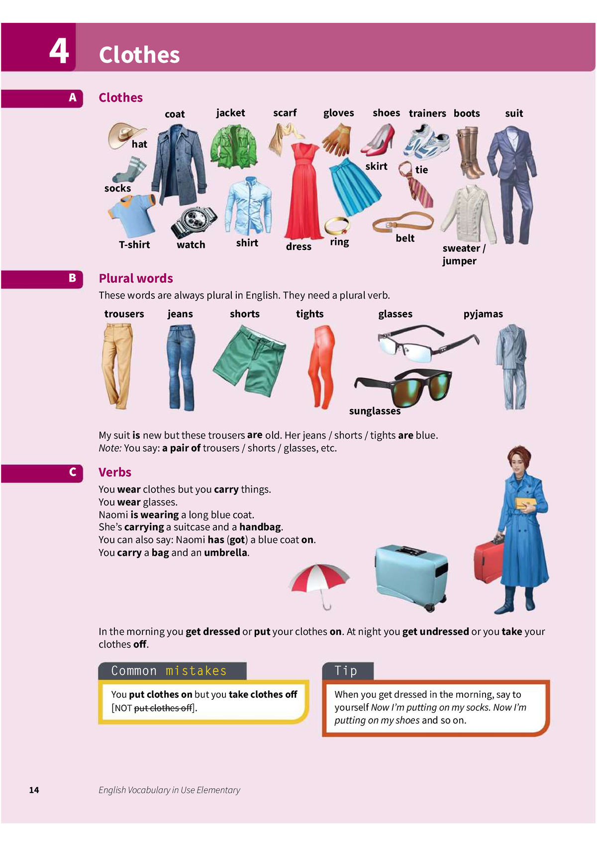 220718 Homework 1 - 4 Clothes A Clothes hat coat jacket socks scarf ...