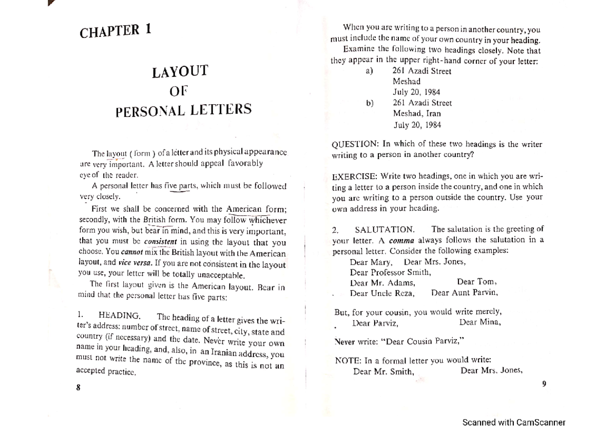 Letter writing(1)book - CHAPTER 1 When you are writing to a person in ...
