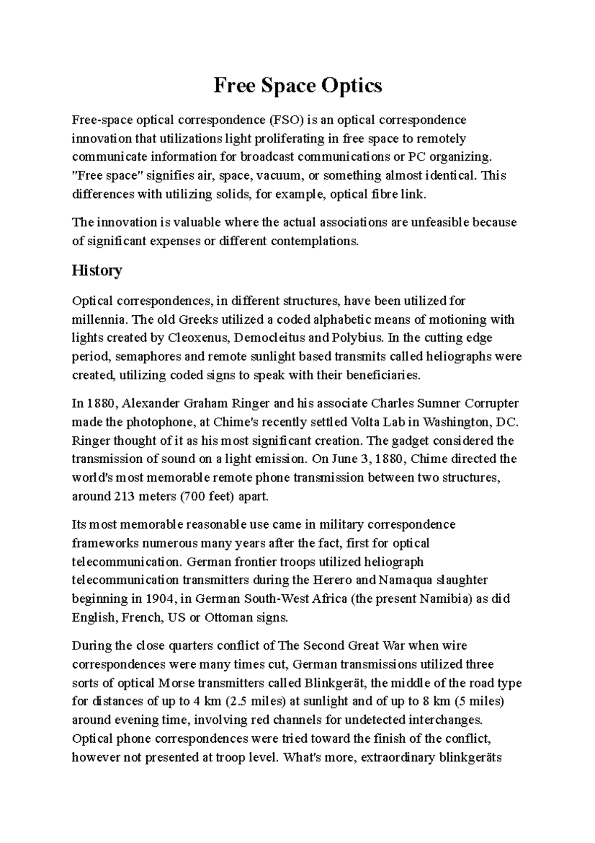 Free Space Optics - Free Space Optics Free-space optical correspondence ...