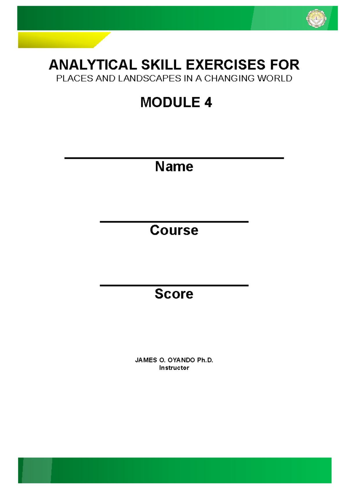 Analytical Module 4 Module Module Module Module Module Module Module ...