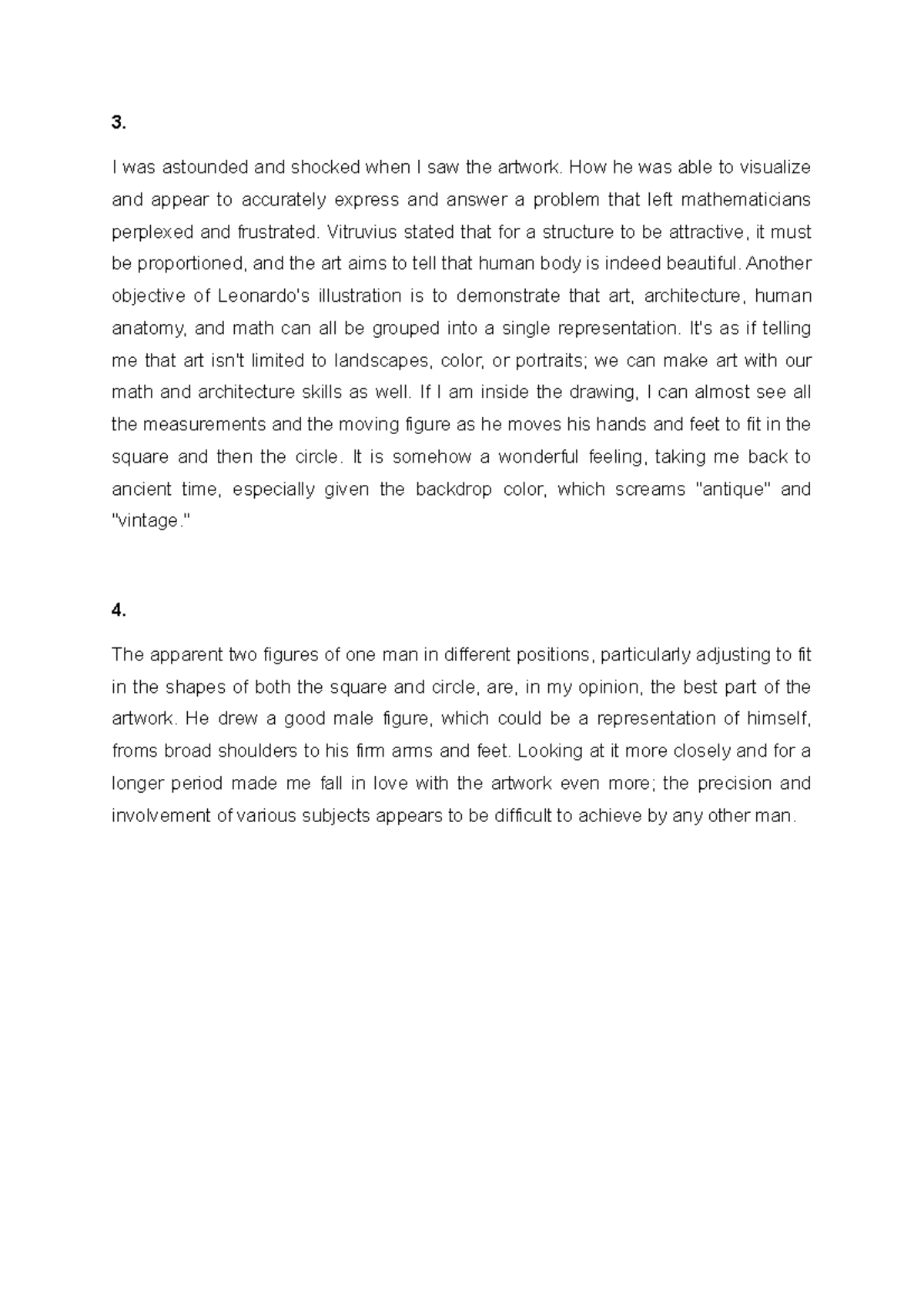 Art 1 B - Art Essay 1. B - 3. I was astounded and shocked when I saw ...