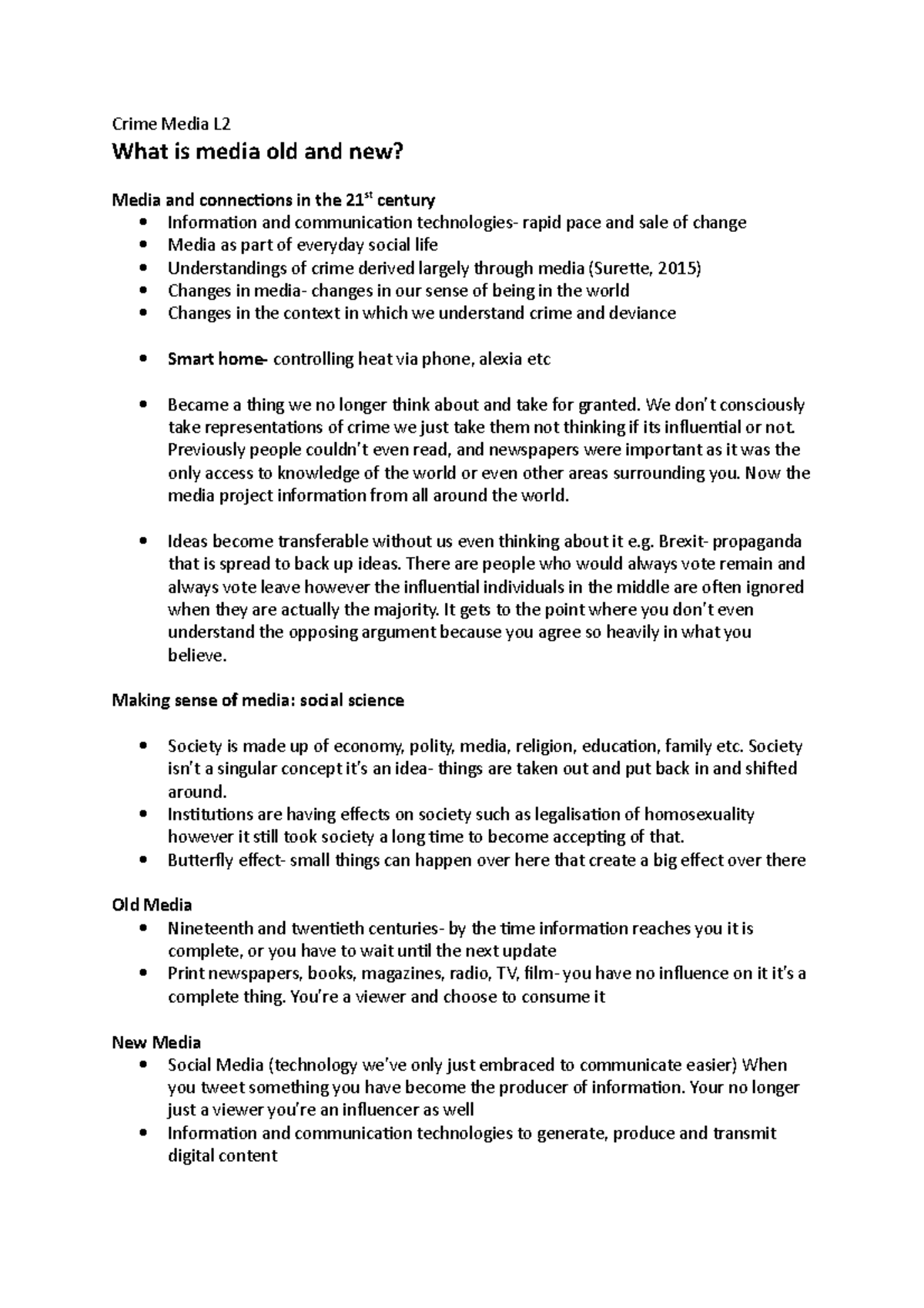 Lecture 2- What IS Media? - Crime Media L What is media old and new ...