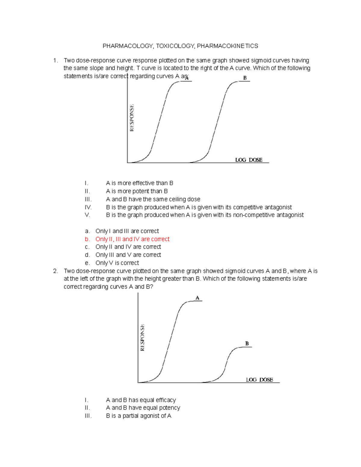 Answer key in pharmacology (pink pacop) - PHARMACOLOGY, TOXICOLOGY ...