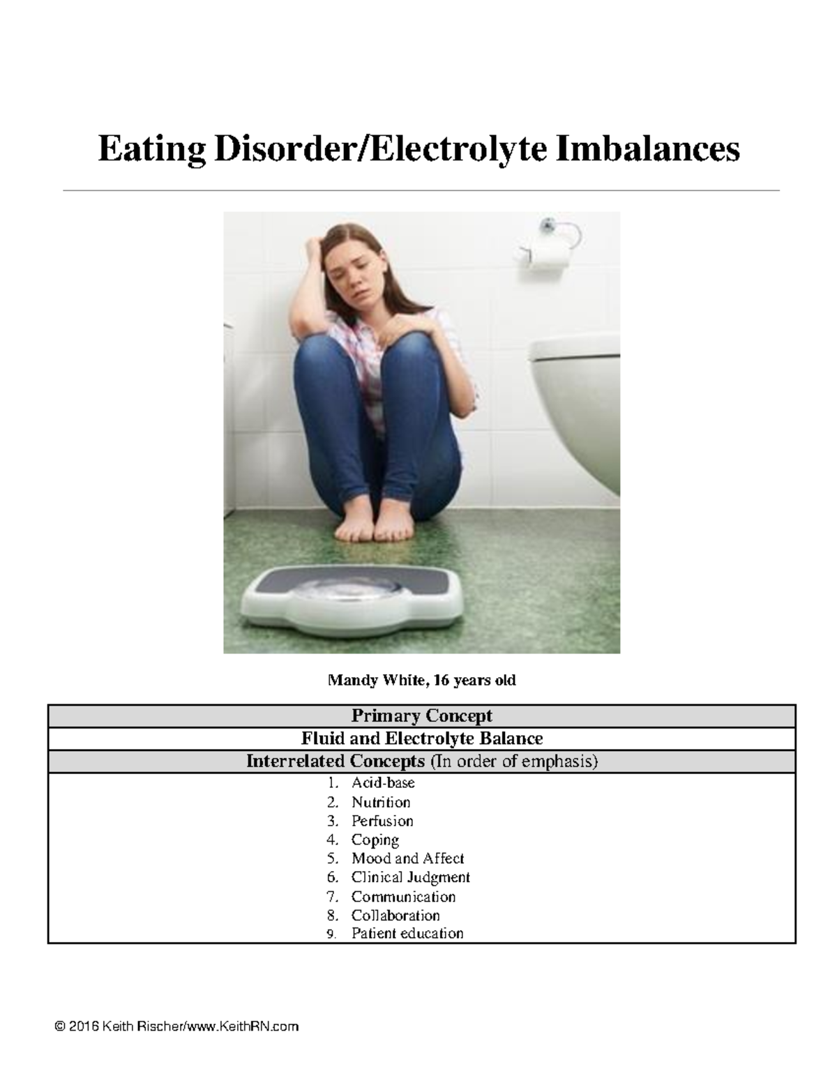 Anorexia case study 7 - Eating Disorder/Electrolyte Imbalances Mandy ...