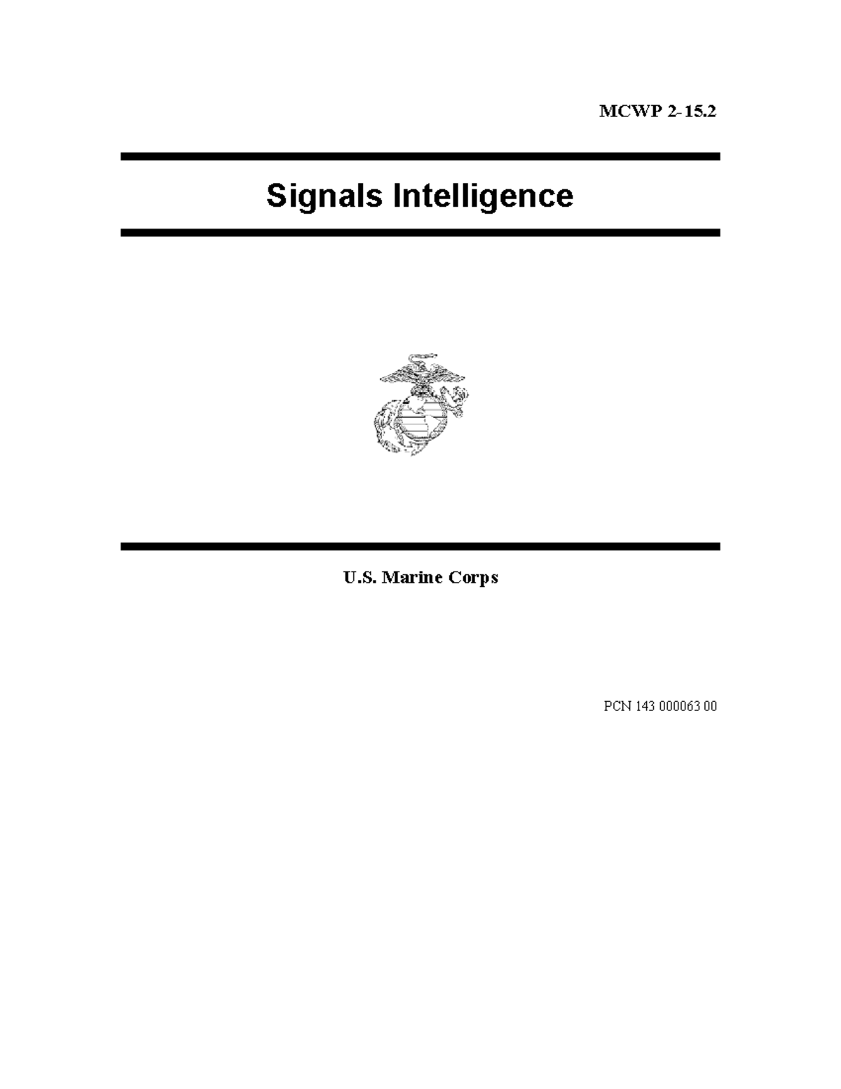 US Marine Corps - Signals Intelligence ( Sigint) MCWP 2-15 - MCWP 2-15 ...