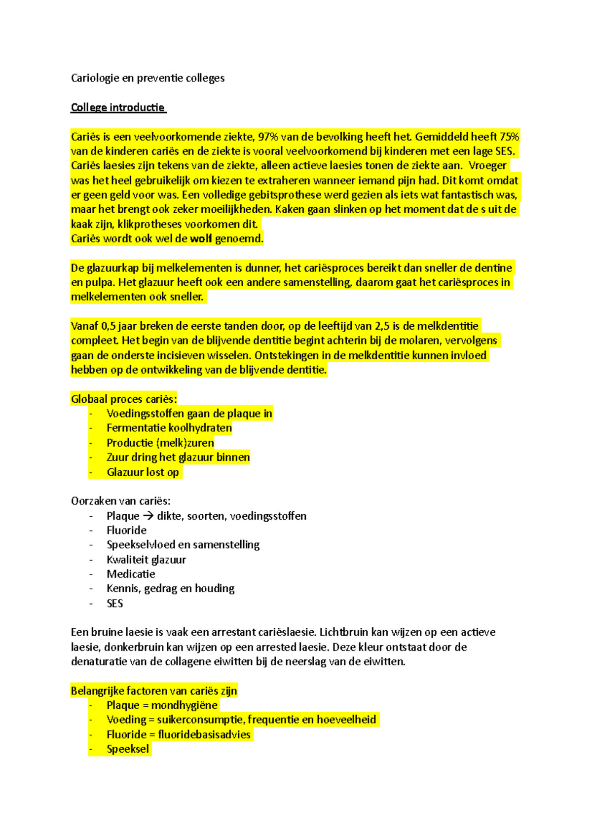 Cariologie en preventie colleges - Cariologie en preventie colleges ...