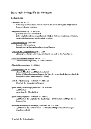Schemata Staatsorganisationsrecht - Staatsrecht I - Uni Mainz - Studocu