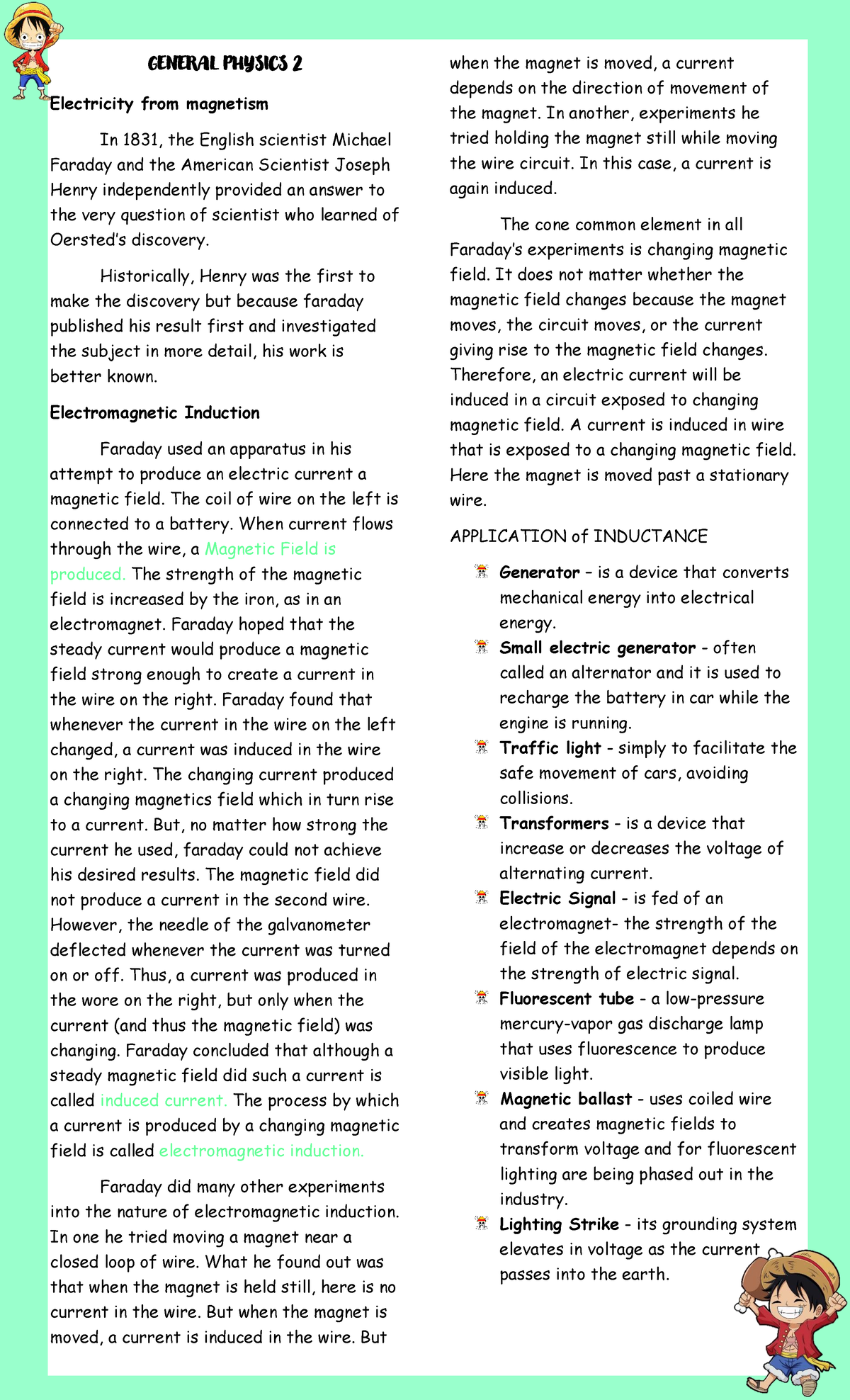 General Physics 2 - GENERAL PHYSICS 2 Electricity from magnetism In ...