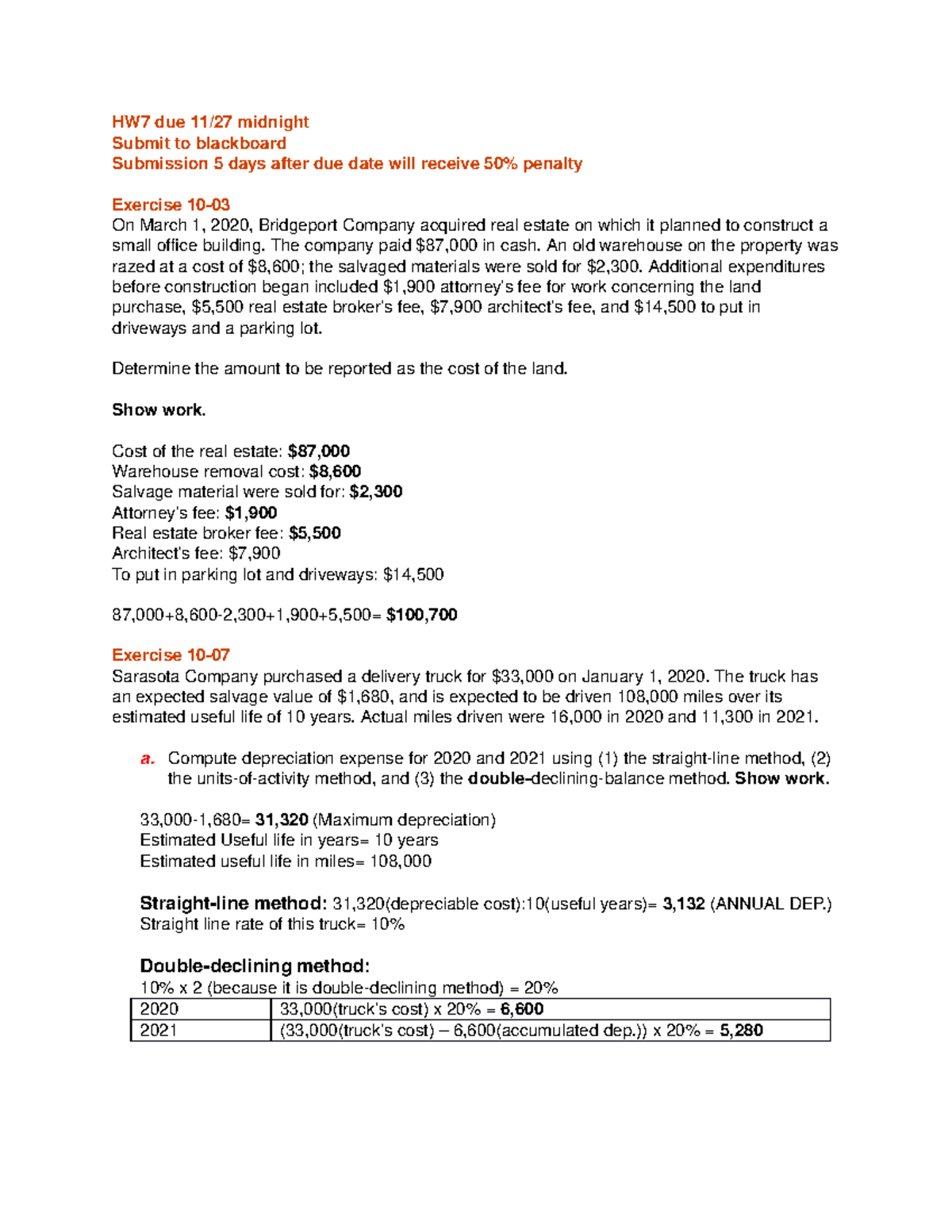 HW7 - Homework 7 for Accounting 101 - HW7 due 11/27 midnight Submit to blackboard Submission 5 ...