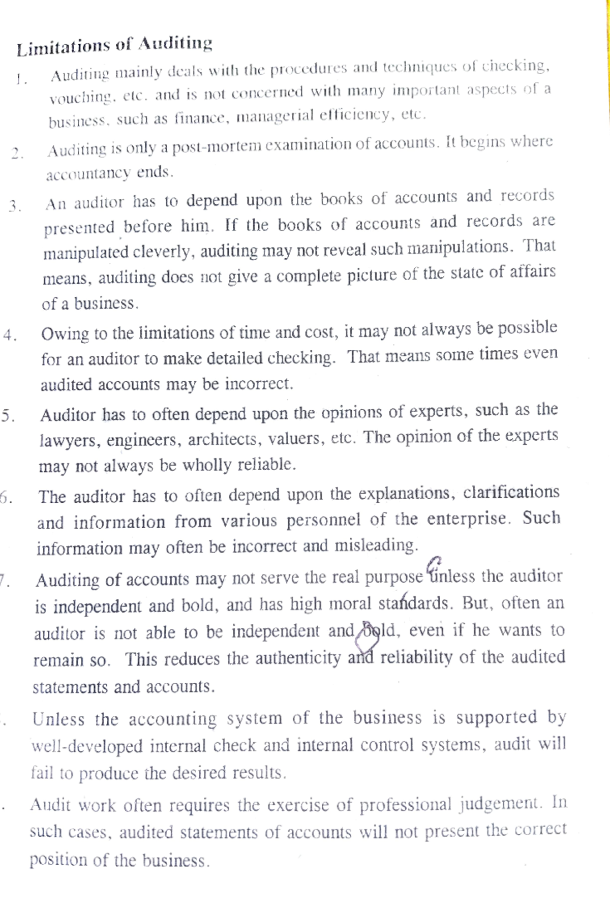Limitations of Auditing - Auditing mainly deals with the procedures and ...