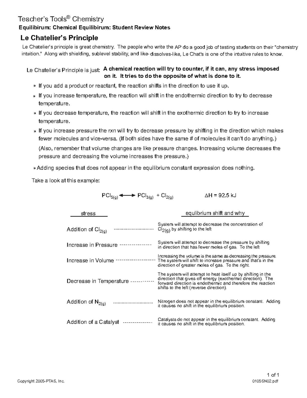 Notes+on+Le Chatelier$27s+Principle - - Studocu