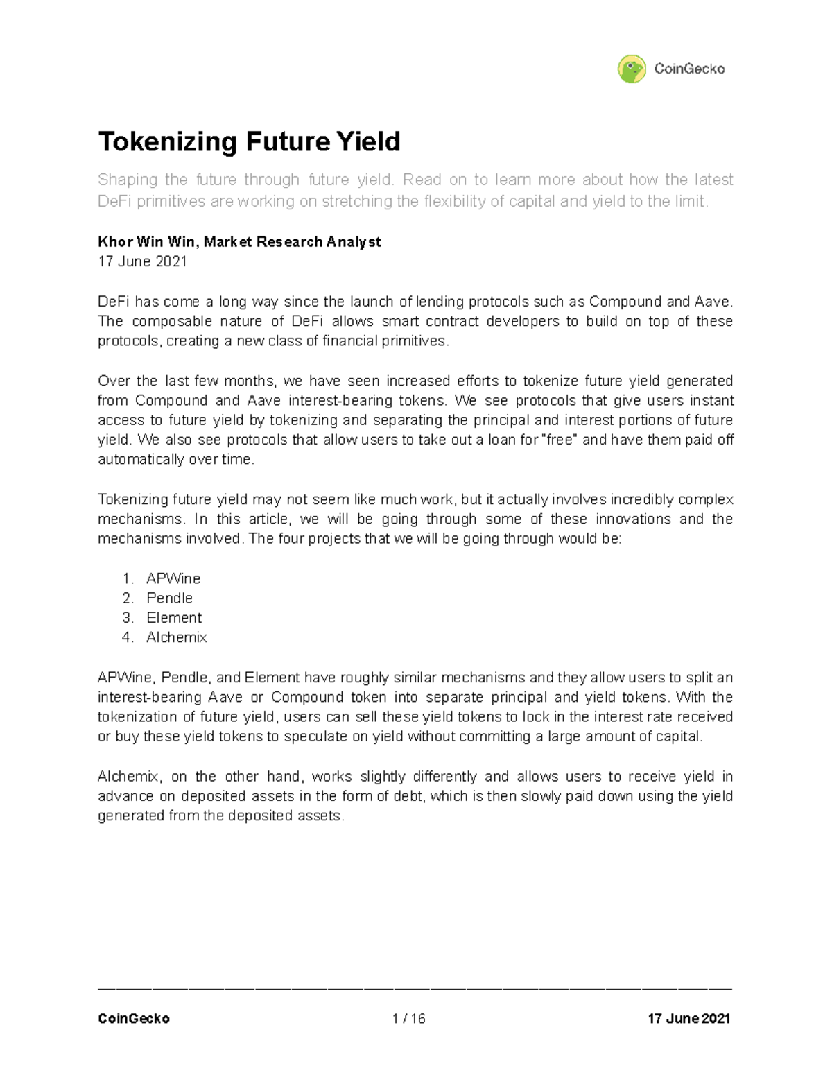 Tokenizing-Future-Yield - Readings for FINS - Tokenizing Future Yield Shaping the future through ...