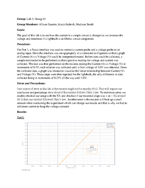 Lab 3- Capacitance - Name: Chrystyna Biletsky Section 52 Lab ...