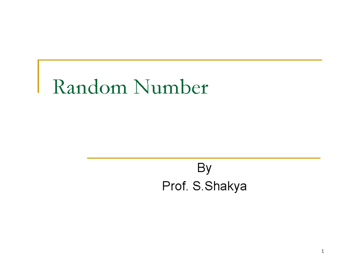 6-random-number - s&m - Random NumberRandom Number By Prof. S Random ...
