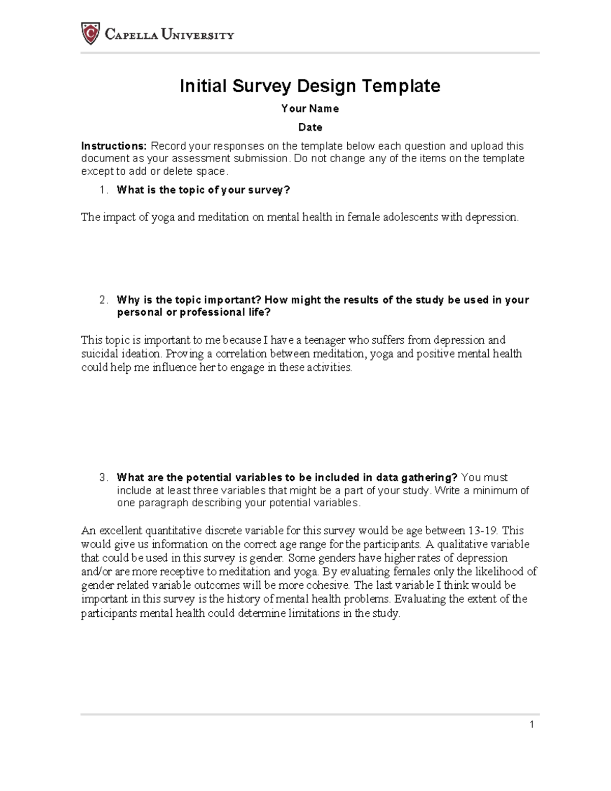 MAT-FPX2001 cf initial survey design template 1 - Initial Survey Design ...