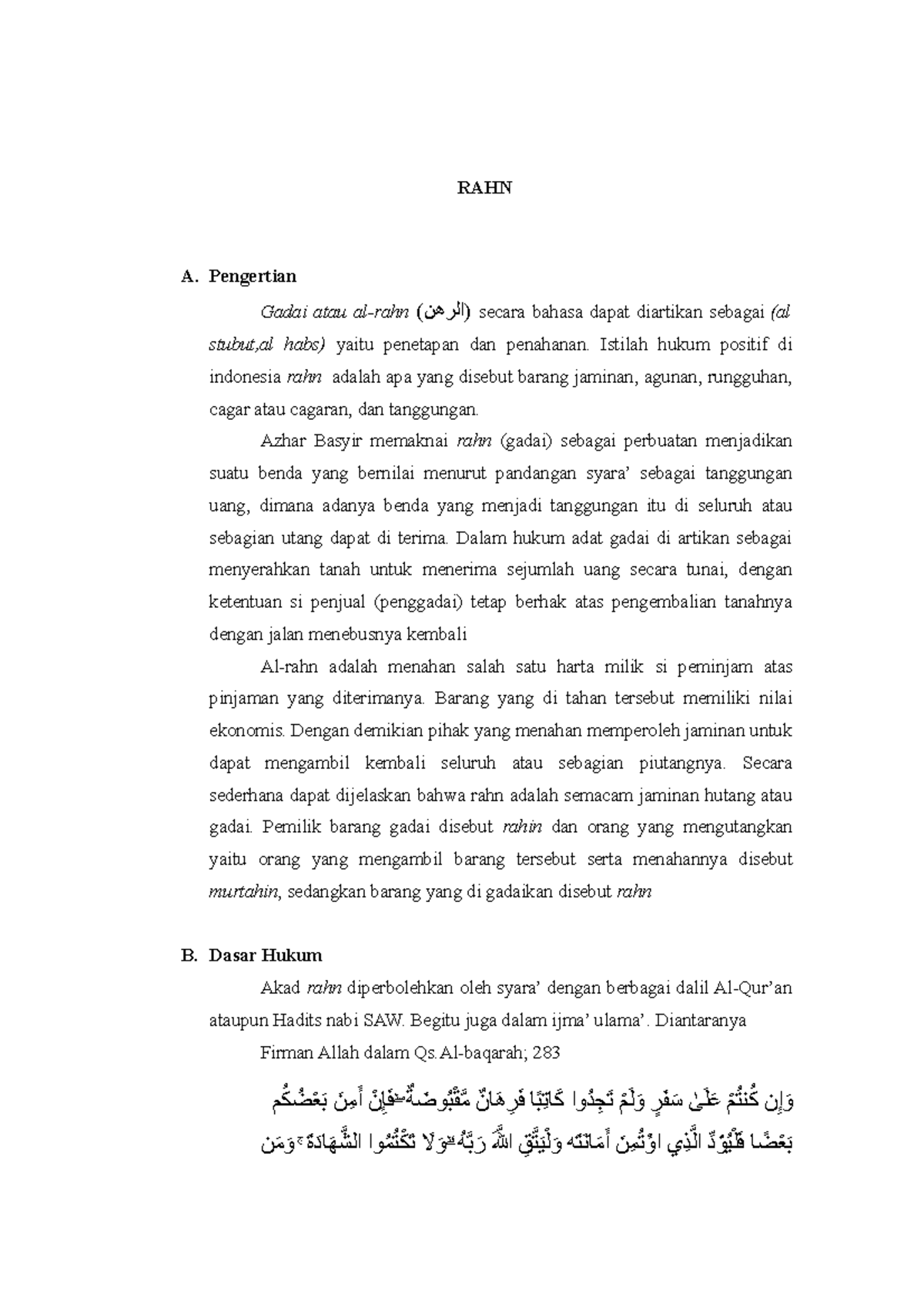 RAHN - Konsep, dasar hukum, rukun, syarat, dan contoh Rahn.contoh Rahn ...