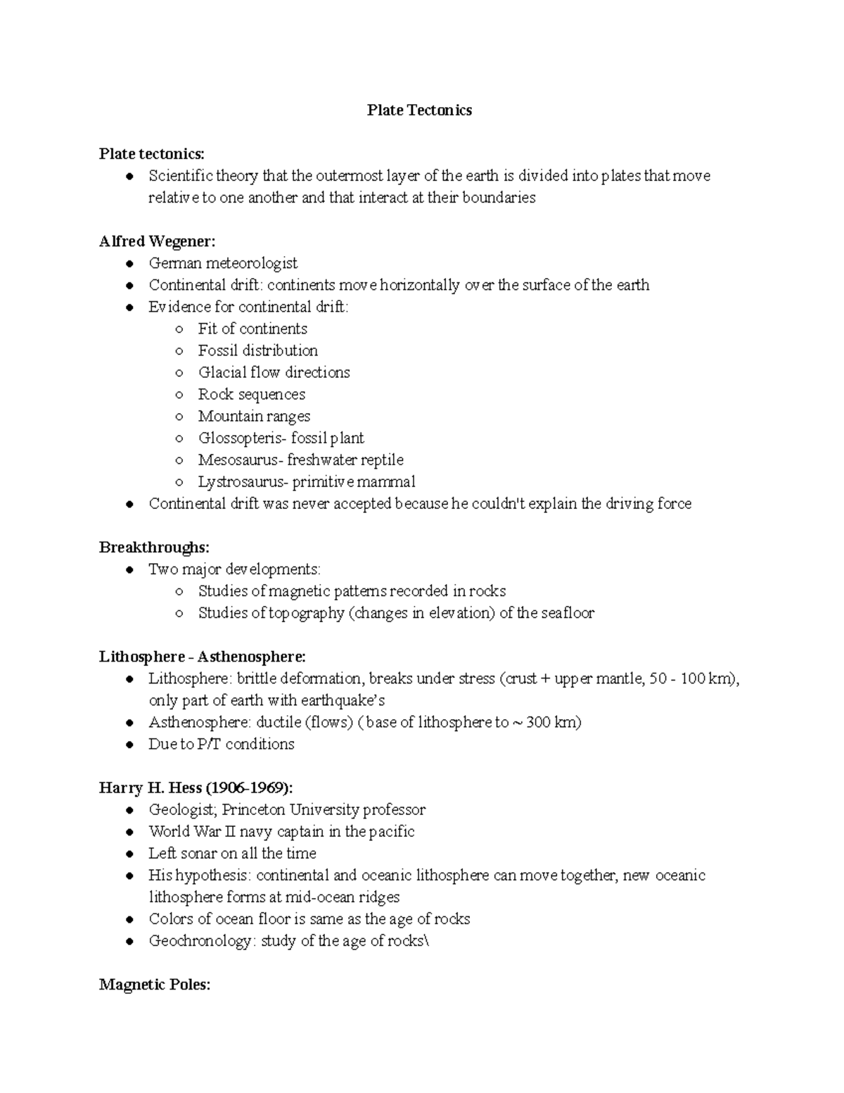 General Geology Notes 9 13 17 - Plate Tectonics Plate tectonics ...