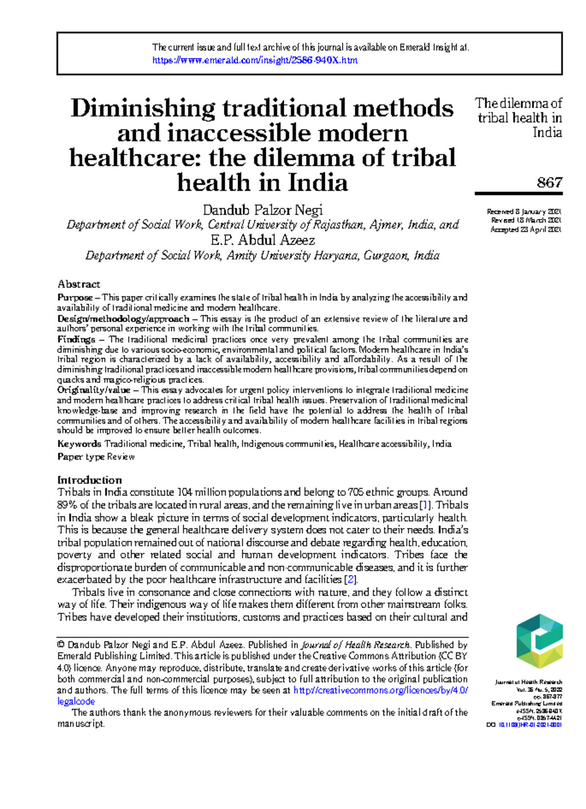 Diminishing traditional method Inaccesible modern healthcare 2021 ...