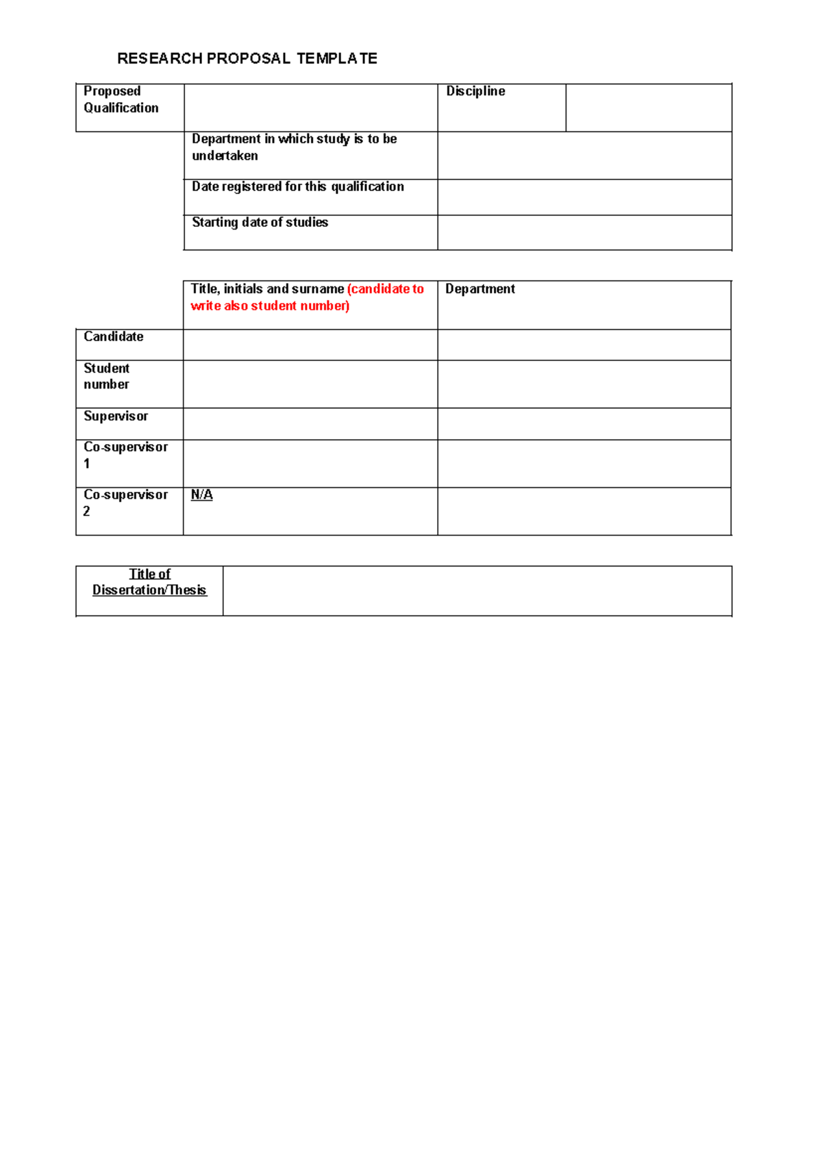 Revised Template for Research Proposal - RESEARCH PROPOSAL TEMPLATE ...