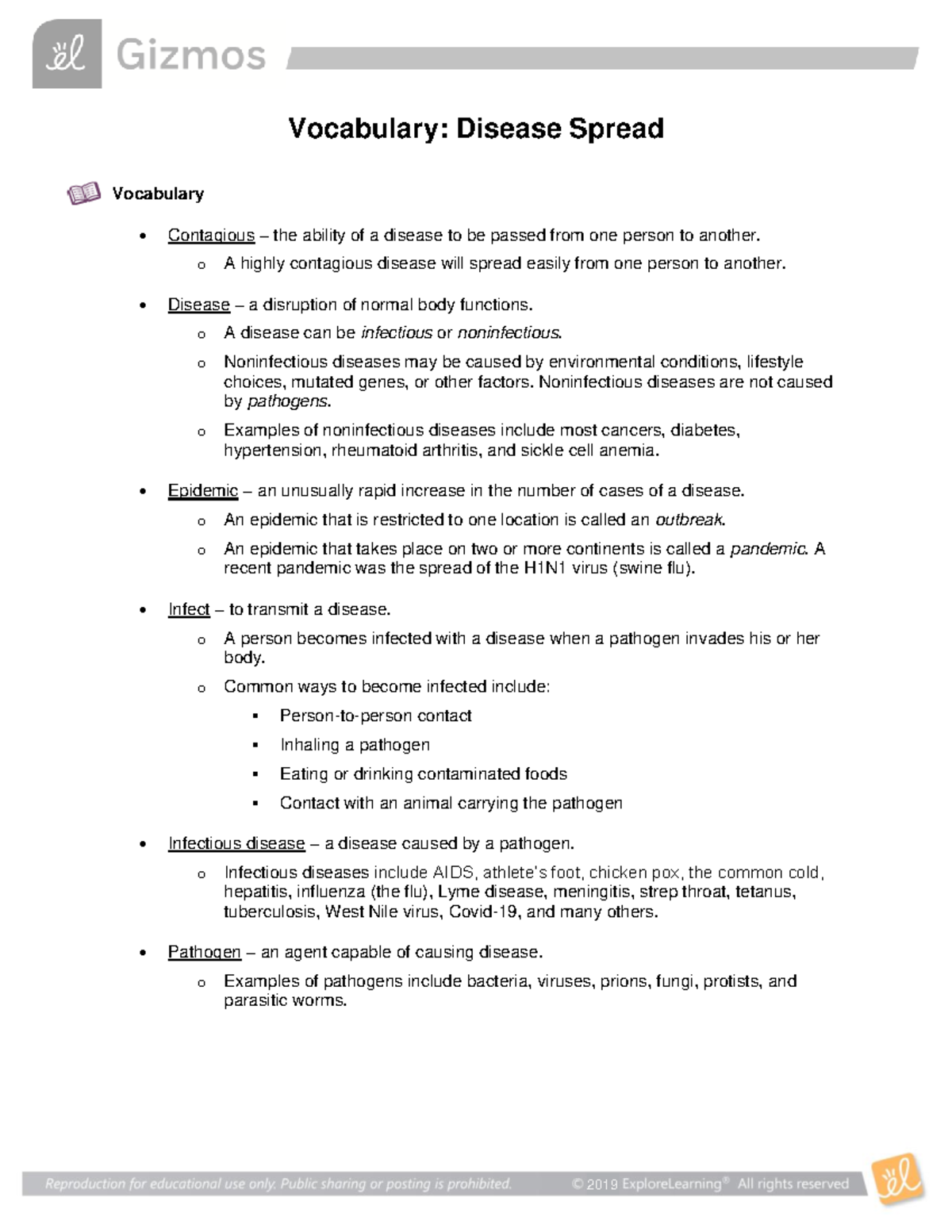 Disease Spread Vocab-1 - 2019 Vocabulary: Disease Spread Vocabulary ...