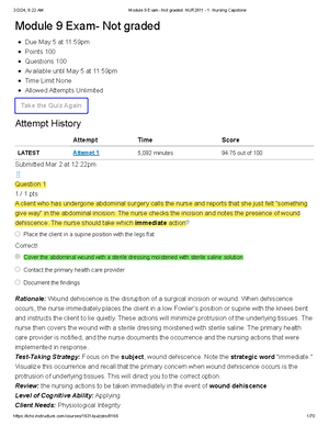 Capstone Module 9 Exam-Not graded Word - Module 9 Exam- Not graded ...