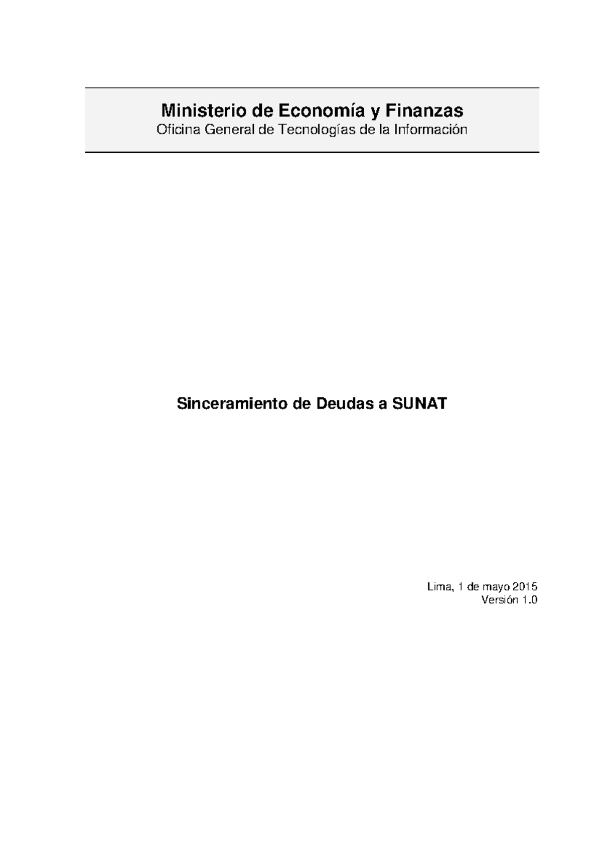 Manual Sinceramiento Sunat V1 - Ministerio de Economía y Finanzas ...