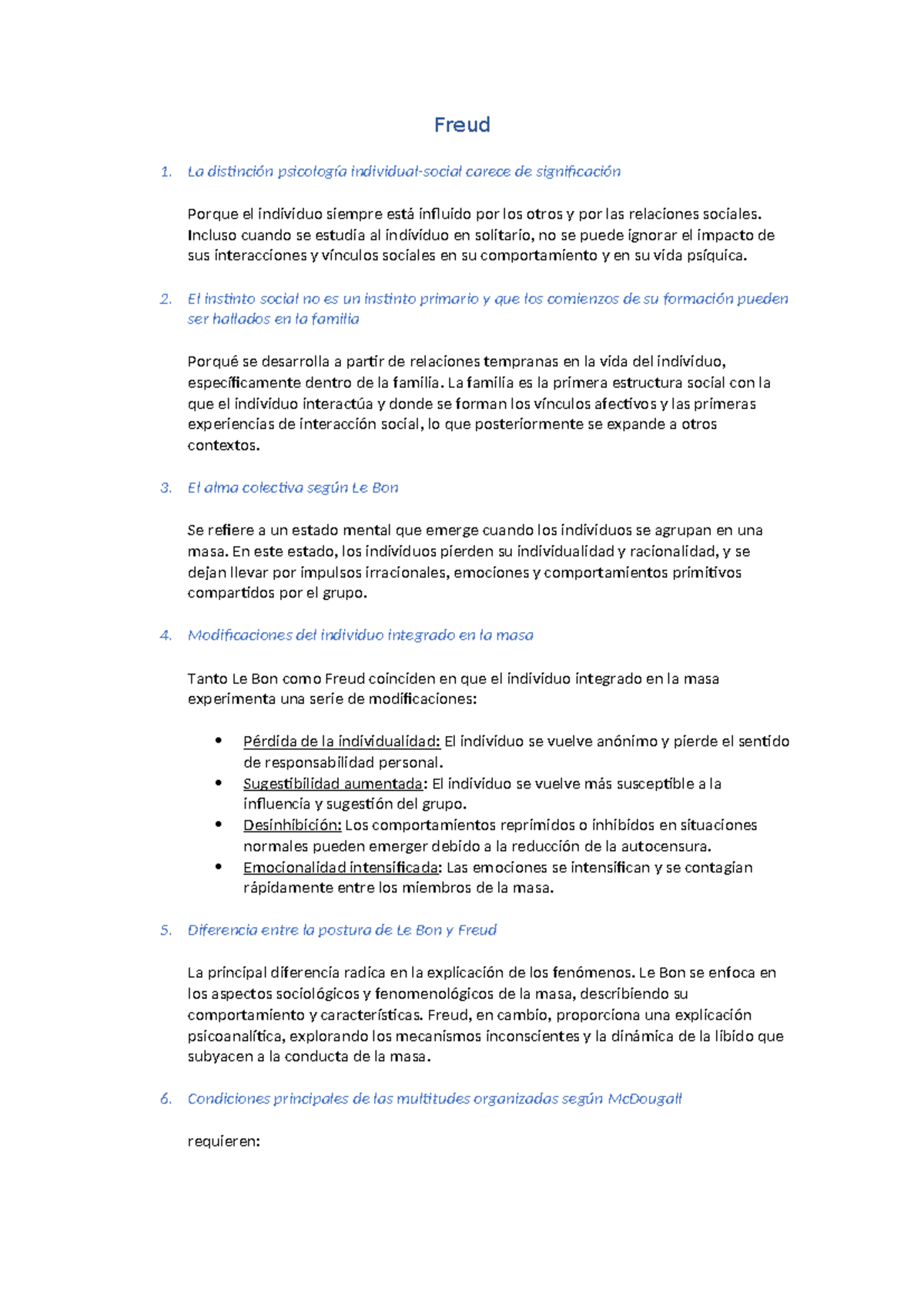 Freud U5 - Catedra Quatrochi - Freud La distinción psicología ...