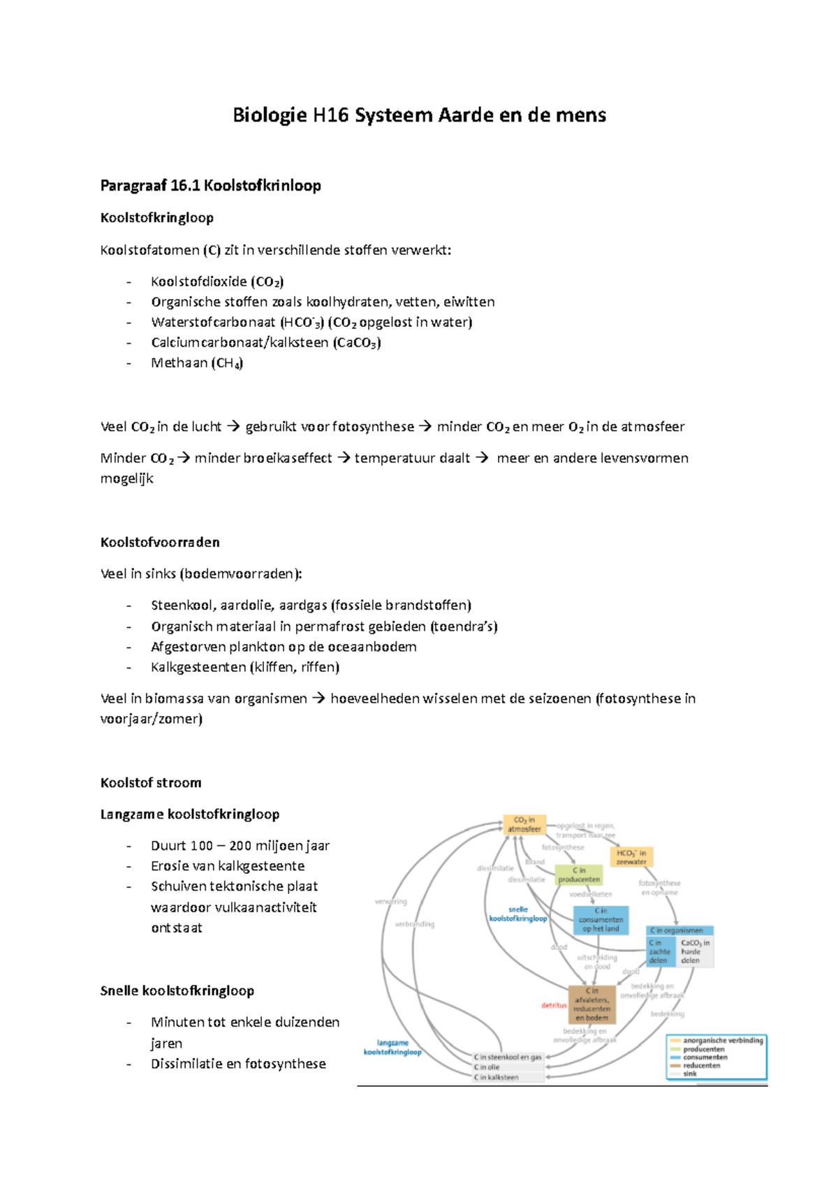 Biologie H16 Systeem Aarde en de mens - Biologie H16 Systeem Aarde en de mens Paragraaf 16 ...