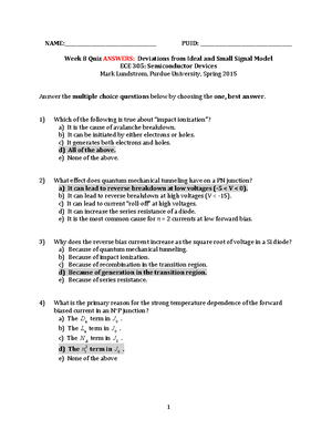 ECE 305 Hw 2 - Hw 2 completed 305 transistors - HW2 la (Si) Ec E621 Ev (Ge ) EC E6F 670V 10 ...