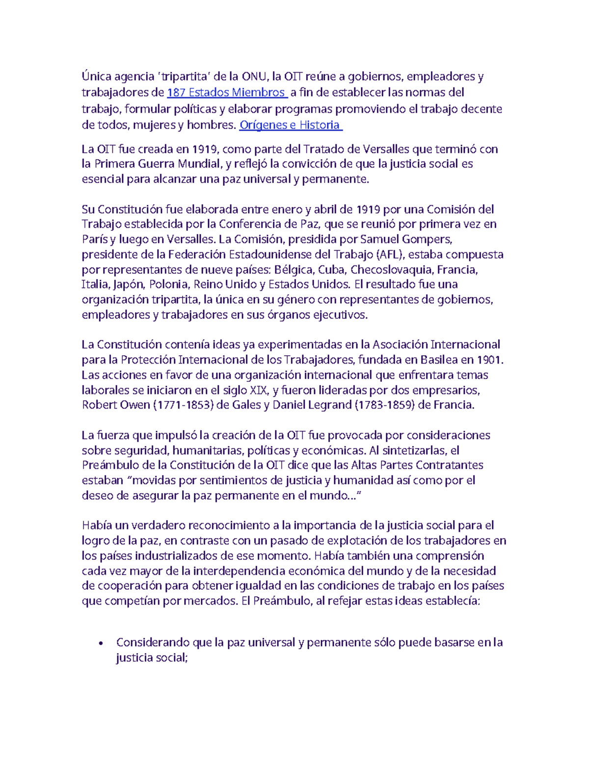 OIT - HISTORIA OIT - Única agencia 'tripartita' de la ONU, la OIT reúne ...