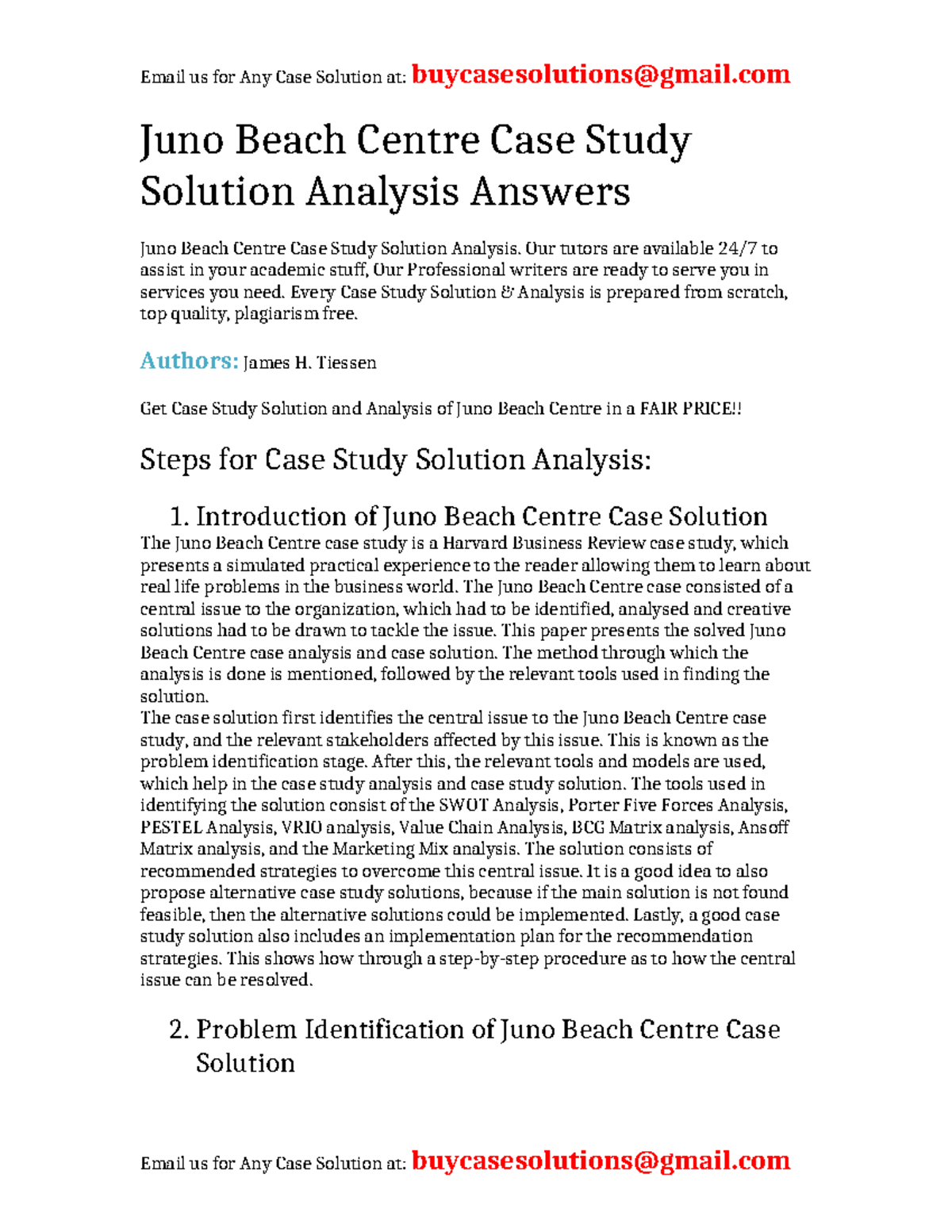 Juno Beach Centre Case Study Solution Analysis - Our tutors are available 24/7 to assist in your ...