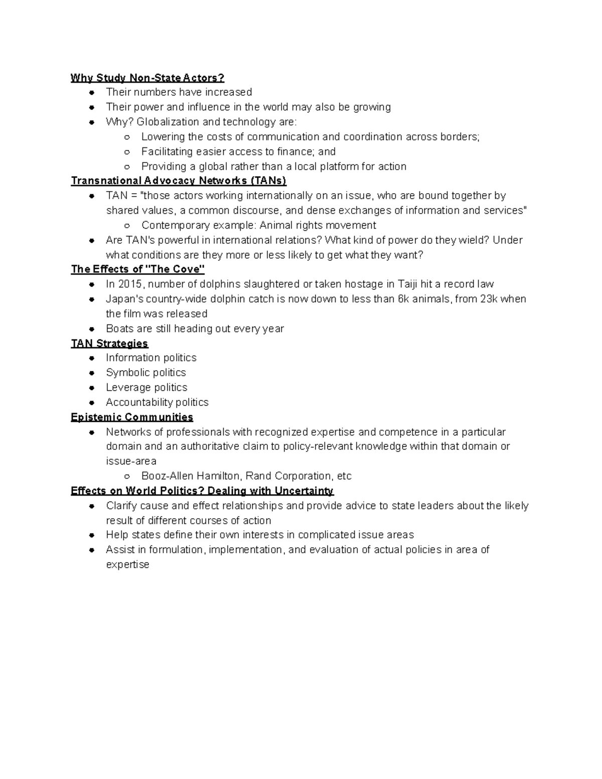 4 4 Notes - Limits of Transnational Actors - Why Study Non-State Actors ...