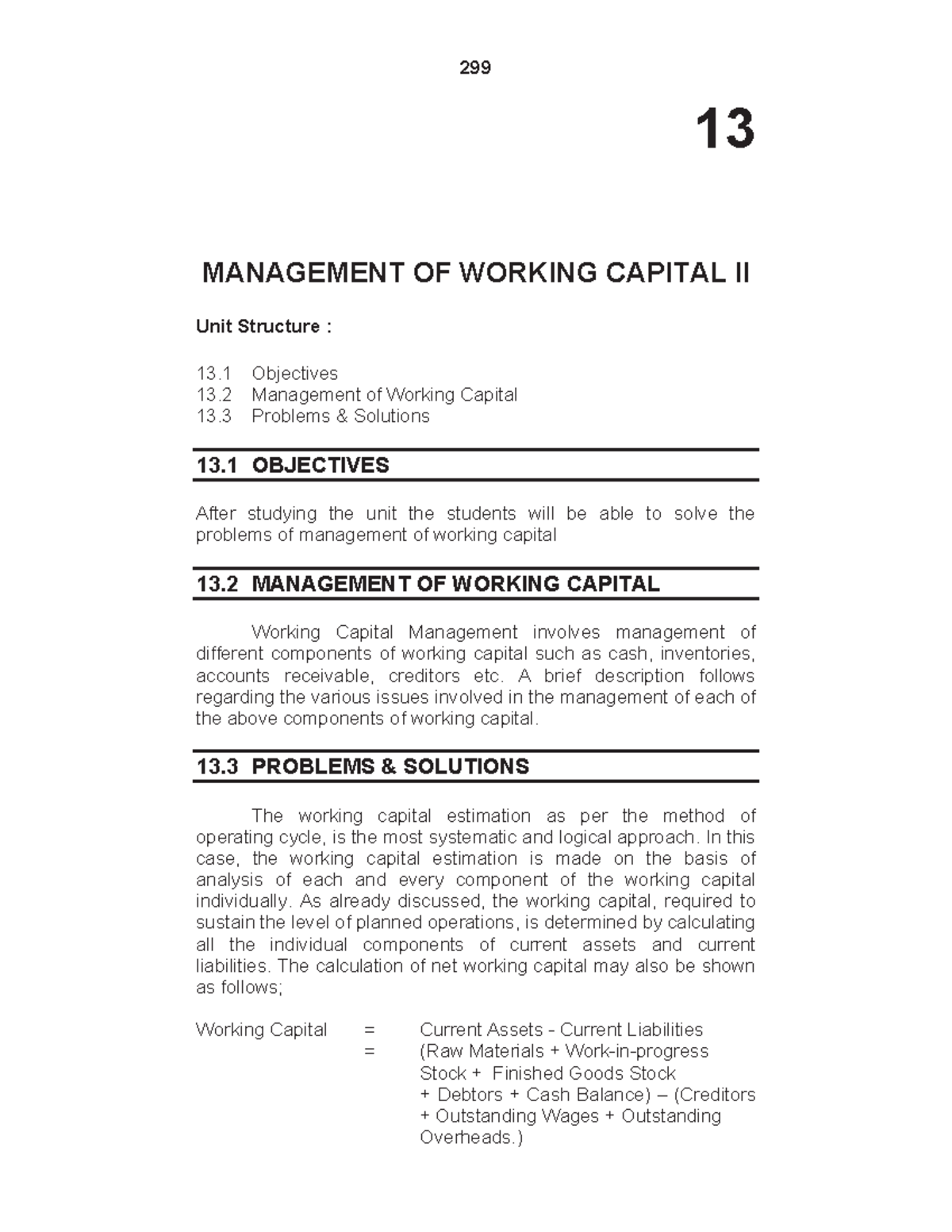Advance-Financial-Management chapter 13 - 13 MANAGEMENT OF WORKING CAPITAL II Unit Structure ...