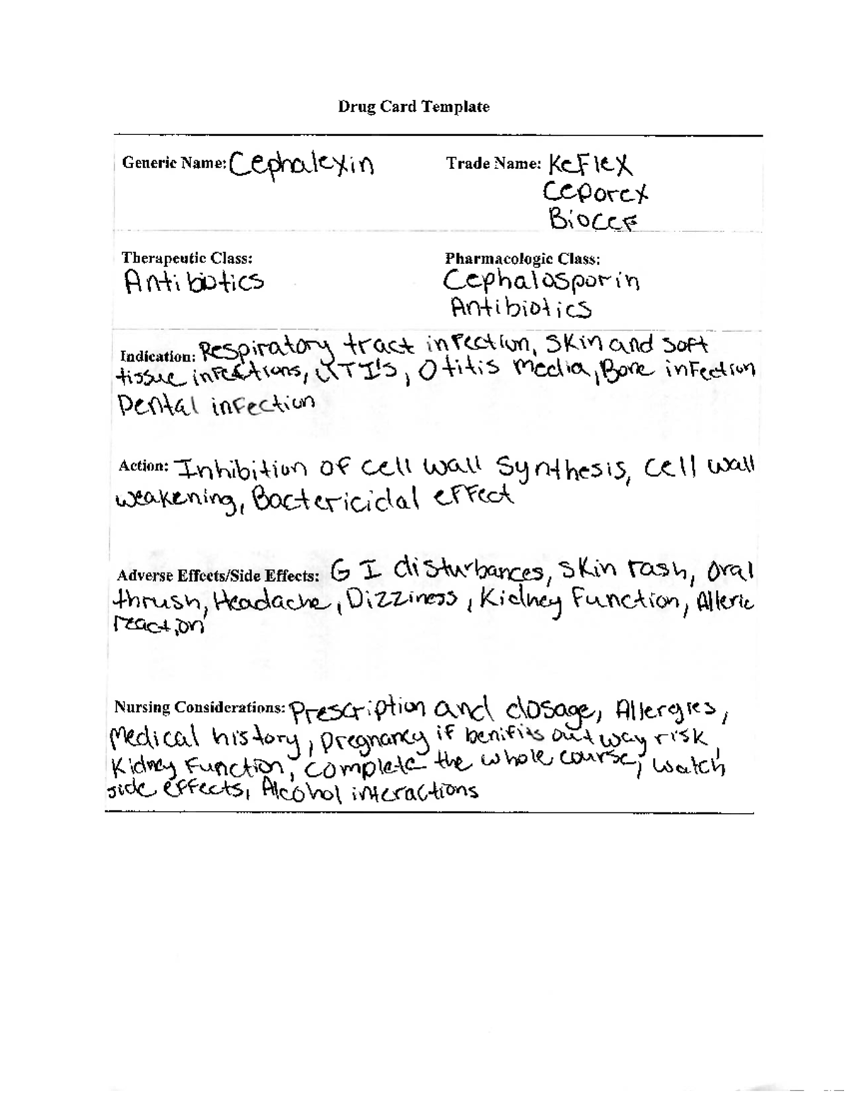 [Untitled] (1) - Drug cards - HSC204 - Studocu