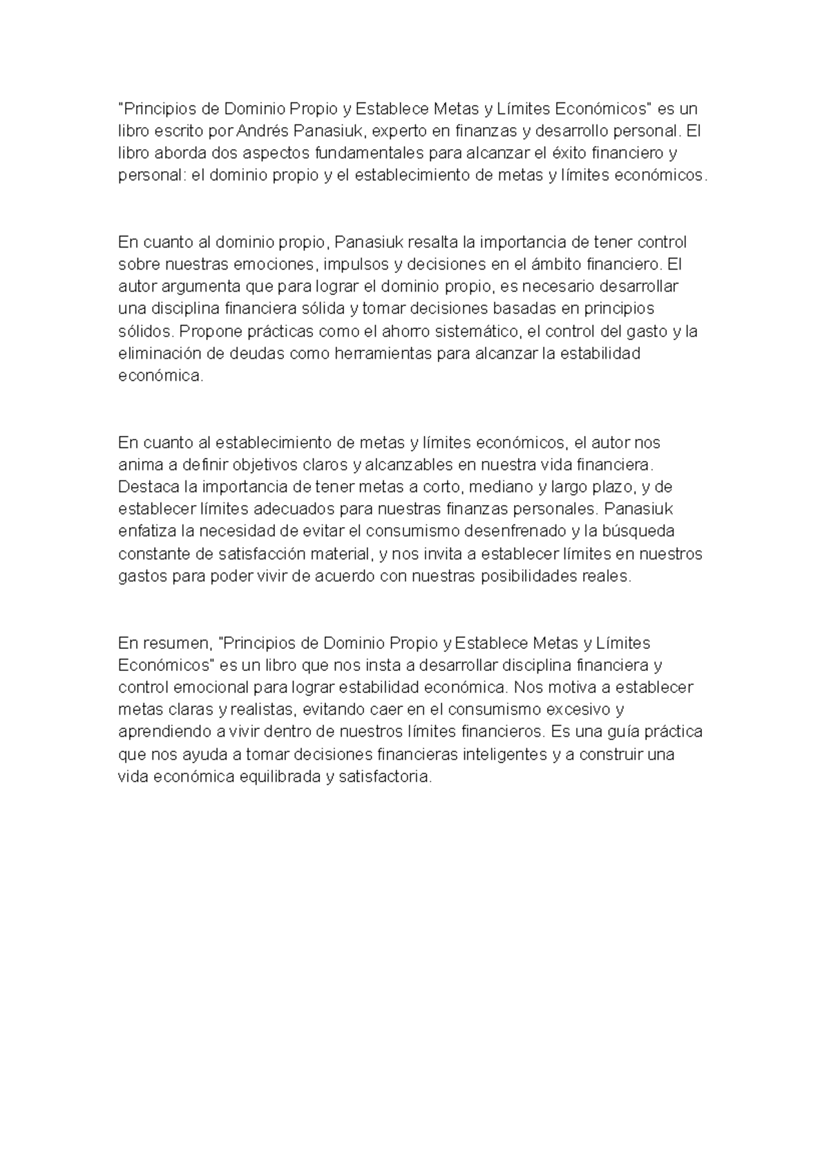 Principio de dominio propio - “Principios de Dominio Propio y Establece ...