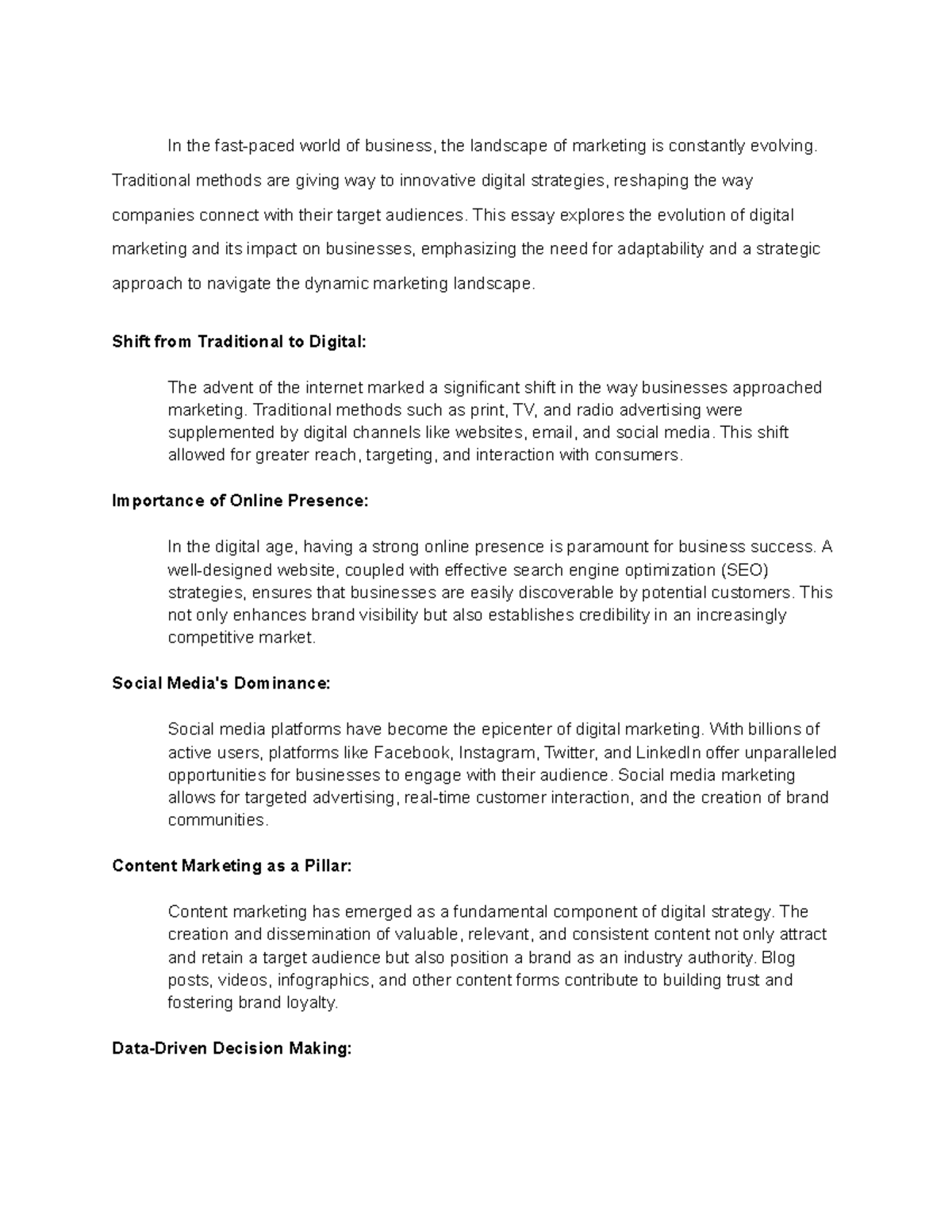 The Evolution of Digital Marketing Navigating the Dynamic Landscape for ...