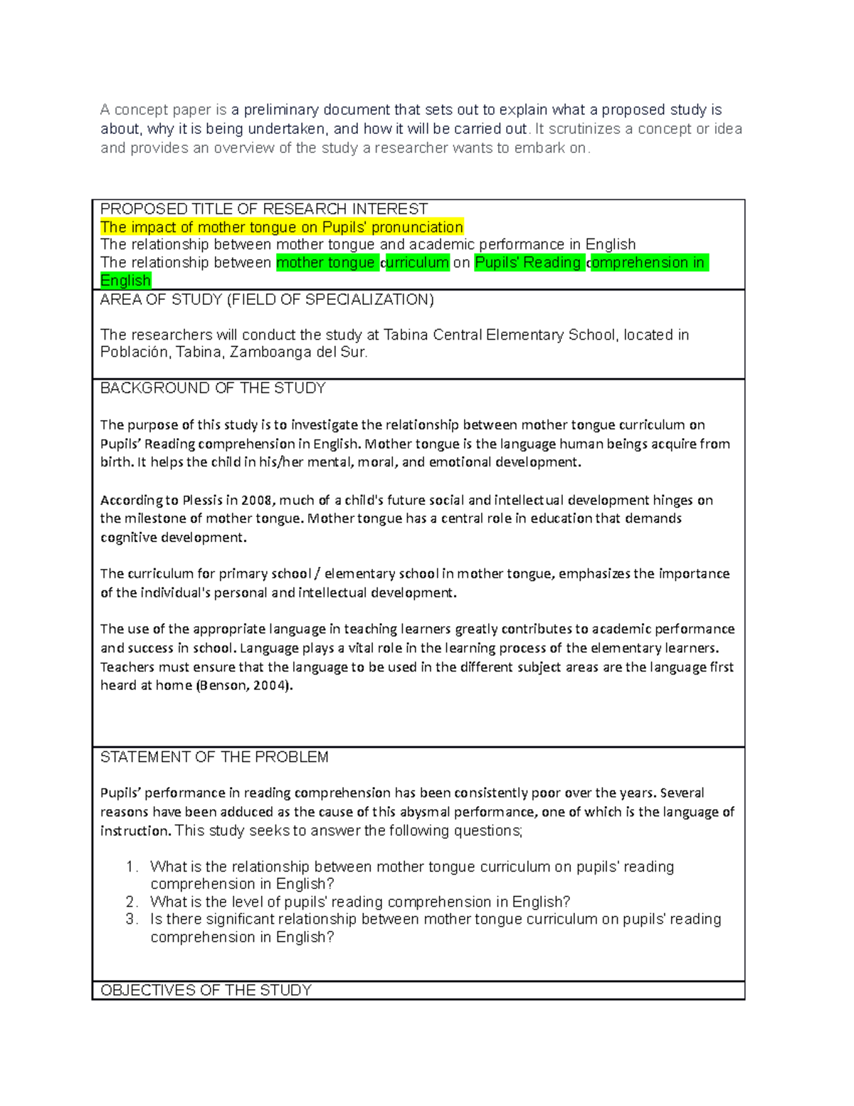 Concept paper - It scrutinizes a concept or idea and provides an ...