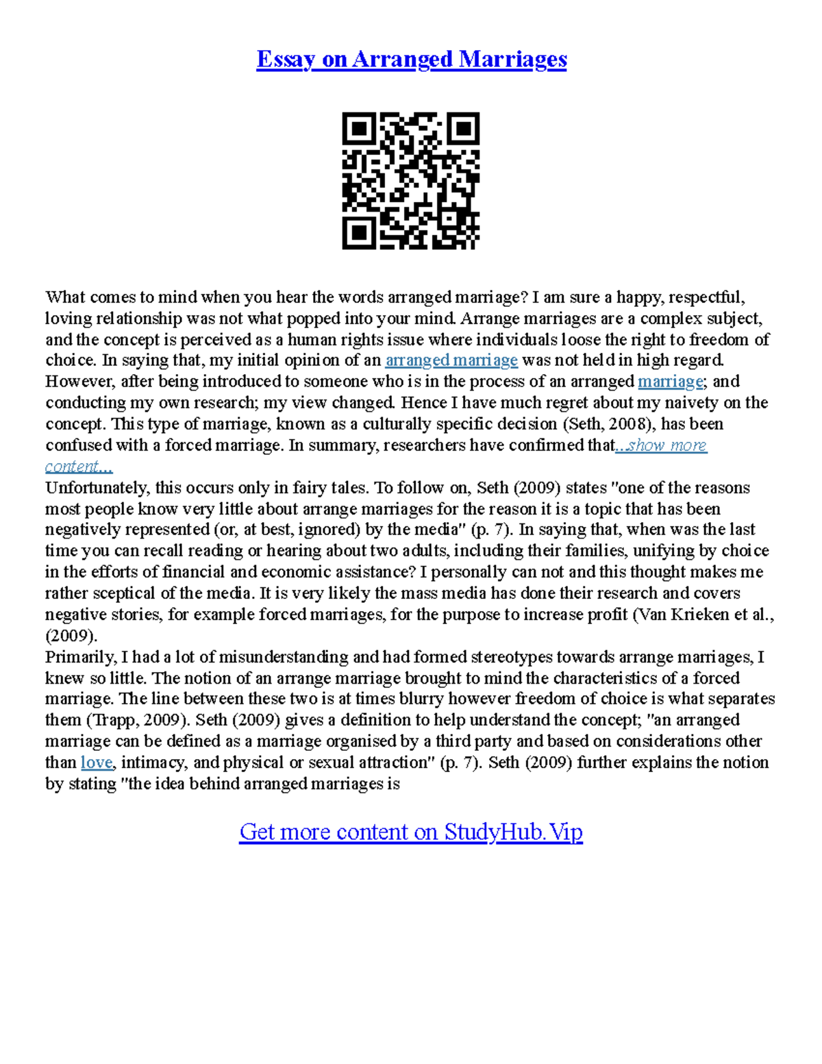 Arranged Marriage Vs Love Marriage Essay - Essay on Arranged Marriages ...