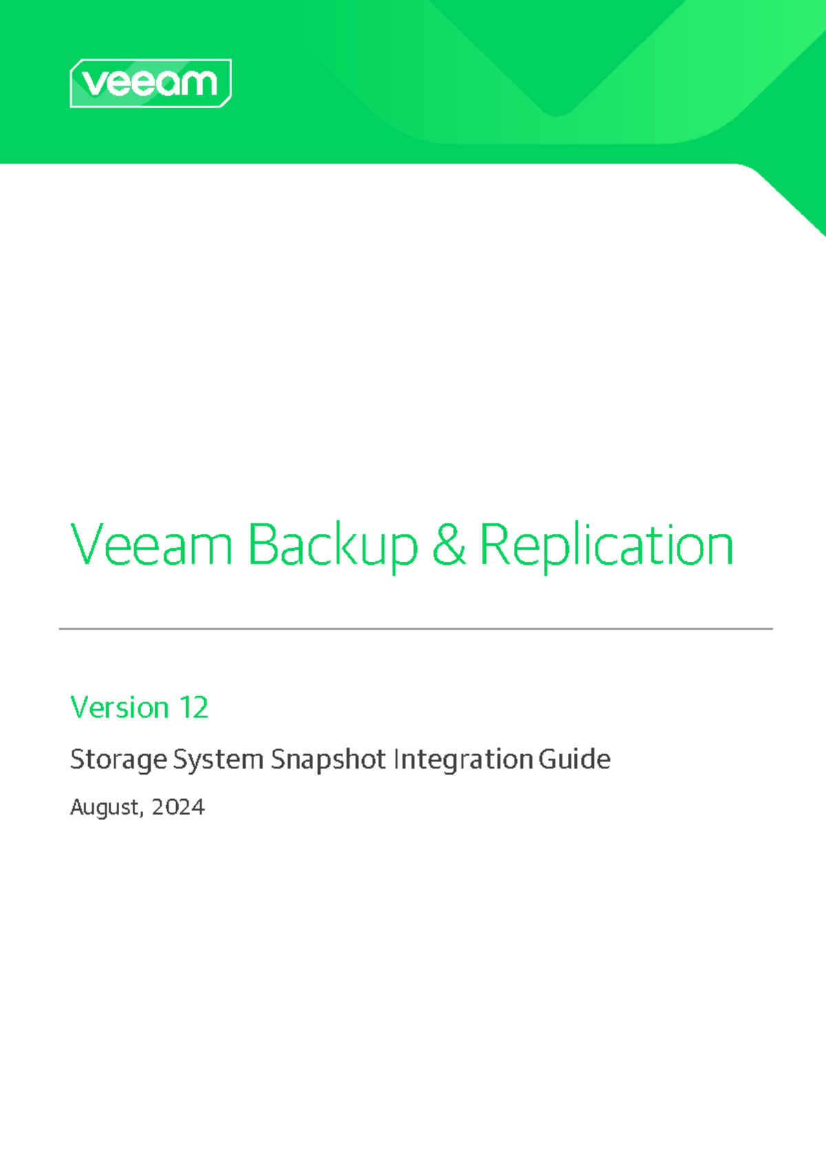 Veeam Backup 12 Storage Integration User Guide Veeam Backup And Replication Version 12 Storage