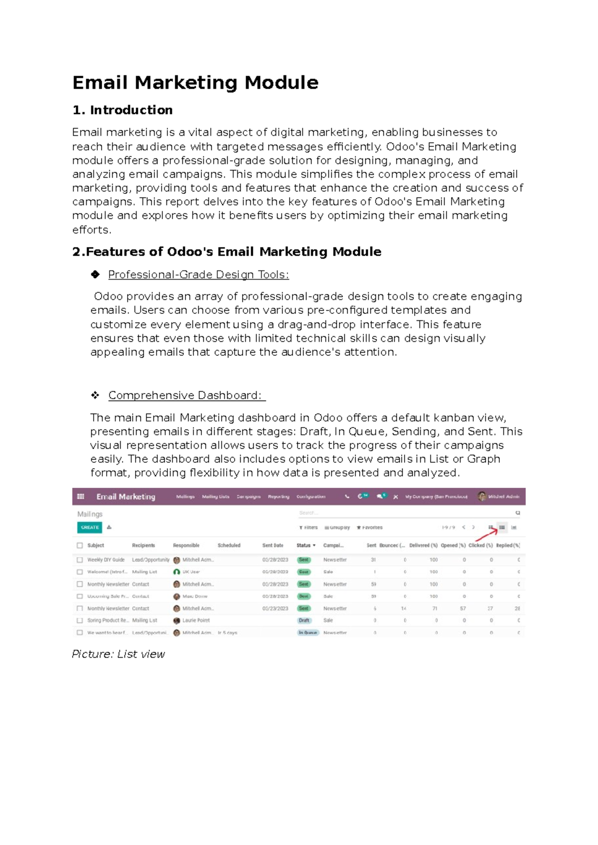 Email Marketing Module - Introduction Email marketing is a vital aspect ...