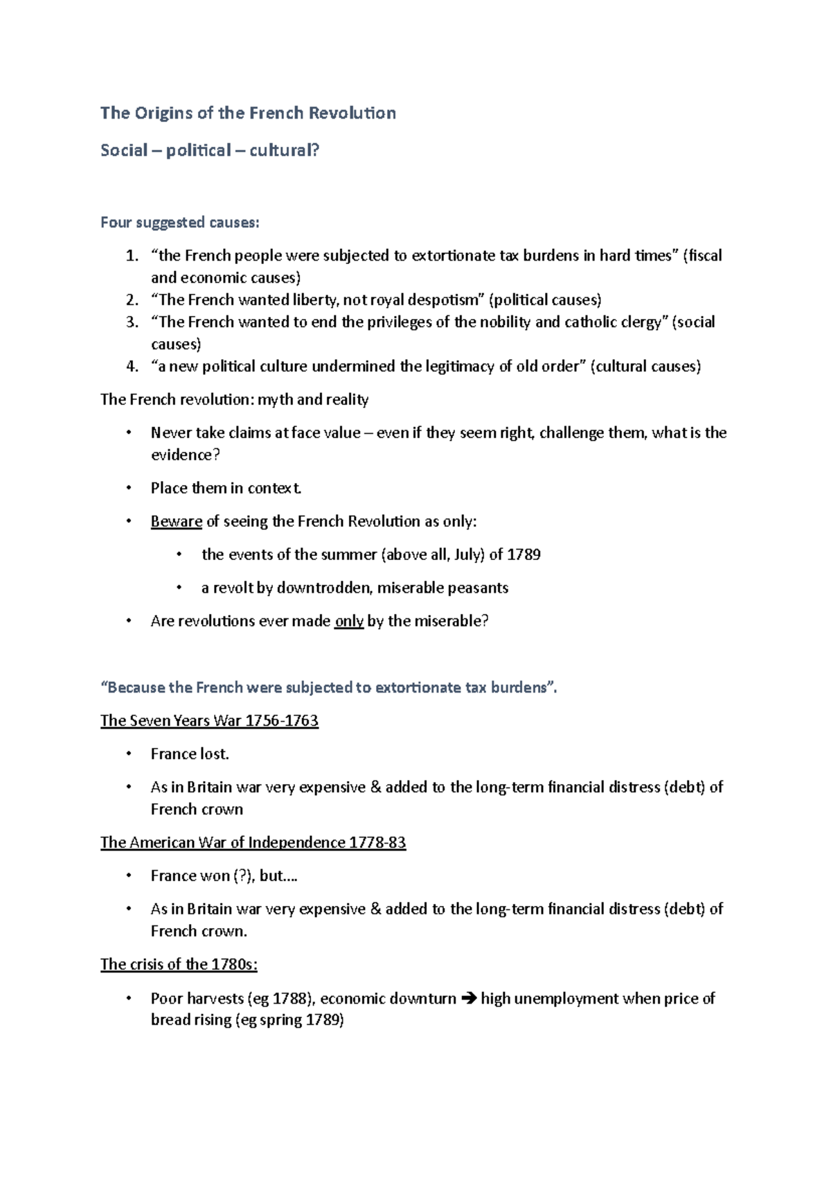 The Origins of the French Revolution #1 - The Origins of the French ...