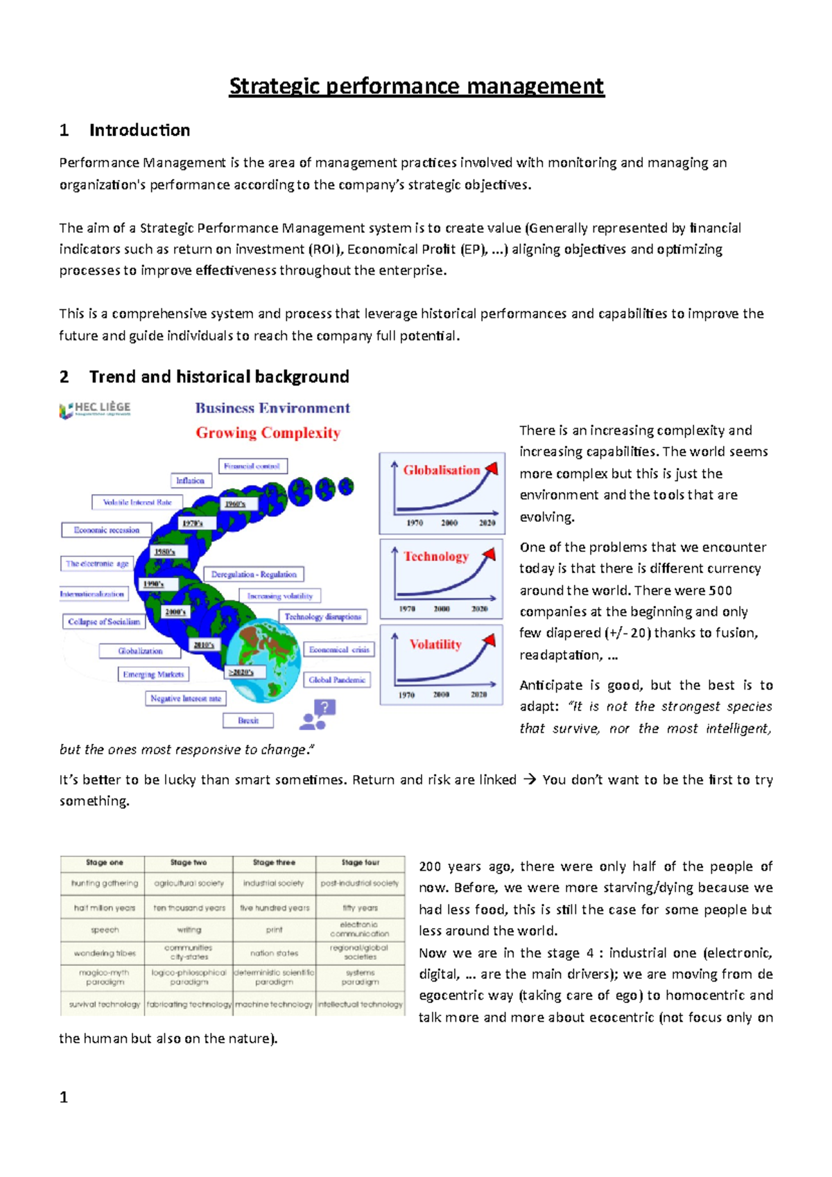 Strategic performance management synthèse - Strategic performance ...