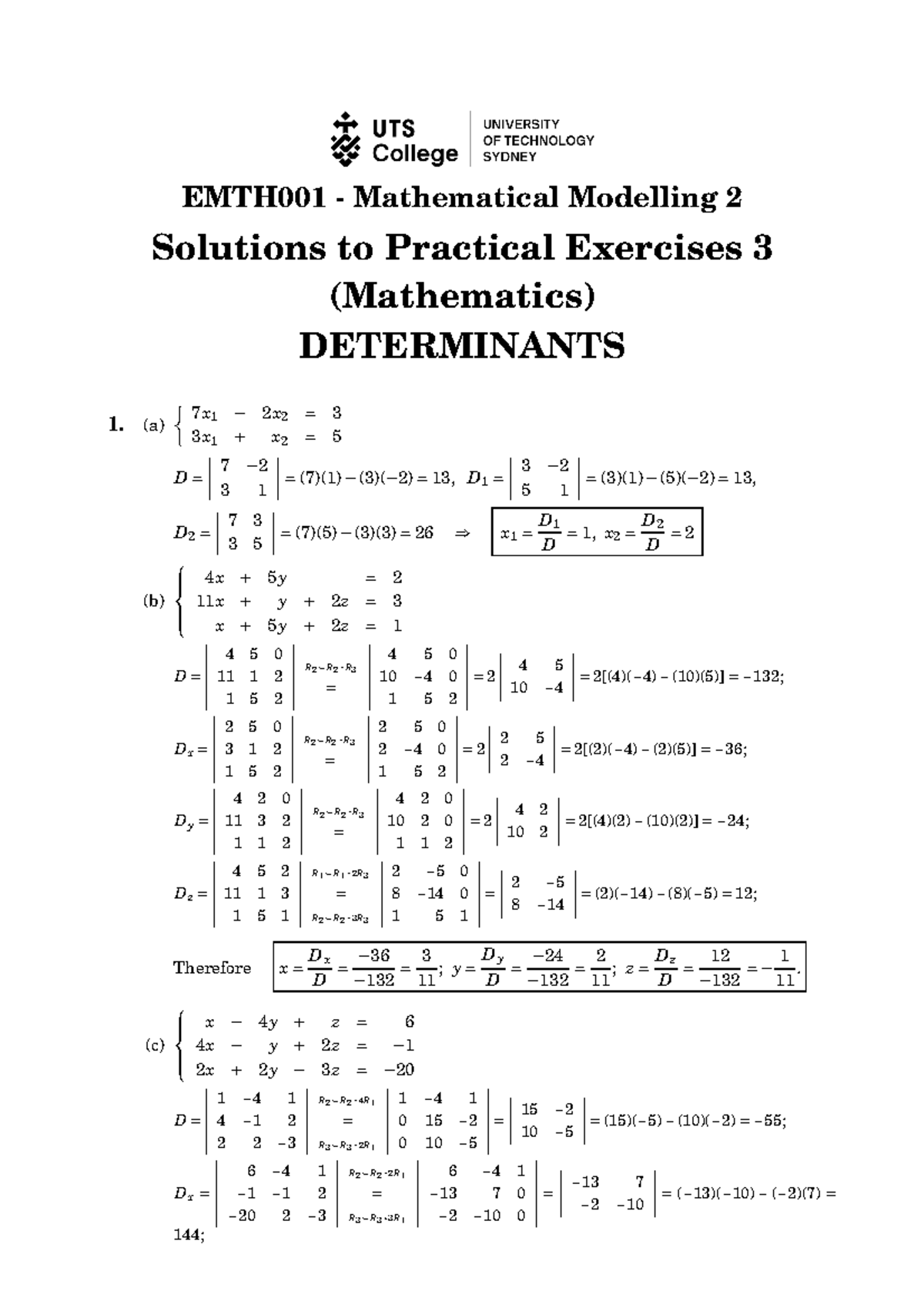 EMTH001 - Solutions To Practical Exercises 3 ( Maths) - EMTH001 ...