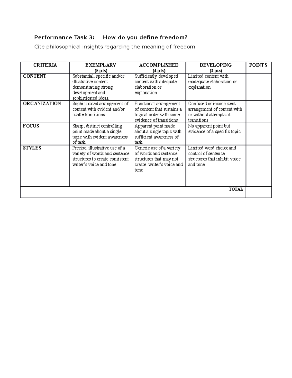 Performance Task 3 philosophy 3rd Quarter - Performance Task 3: How do ...