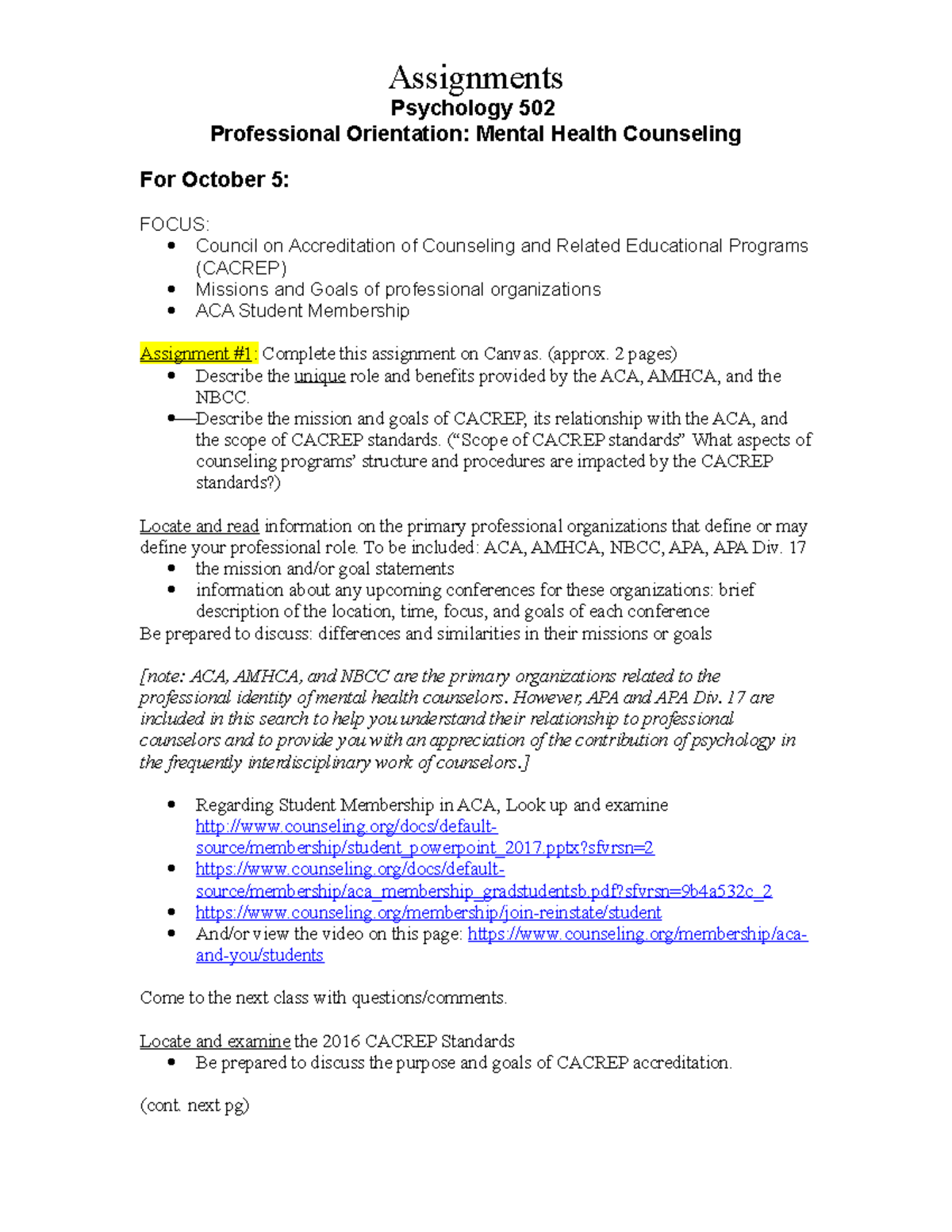 Psychology 502 Assignment - Assignments Psychology 502 Professional ...